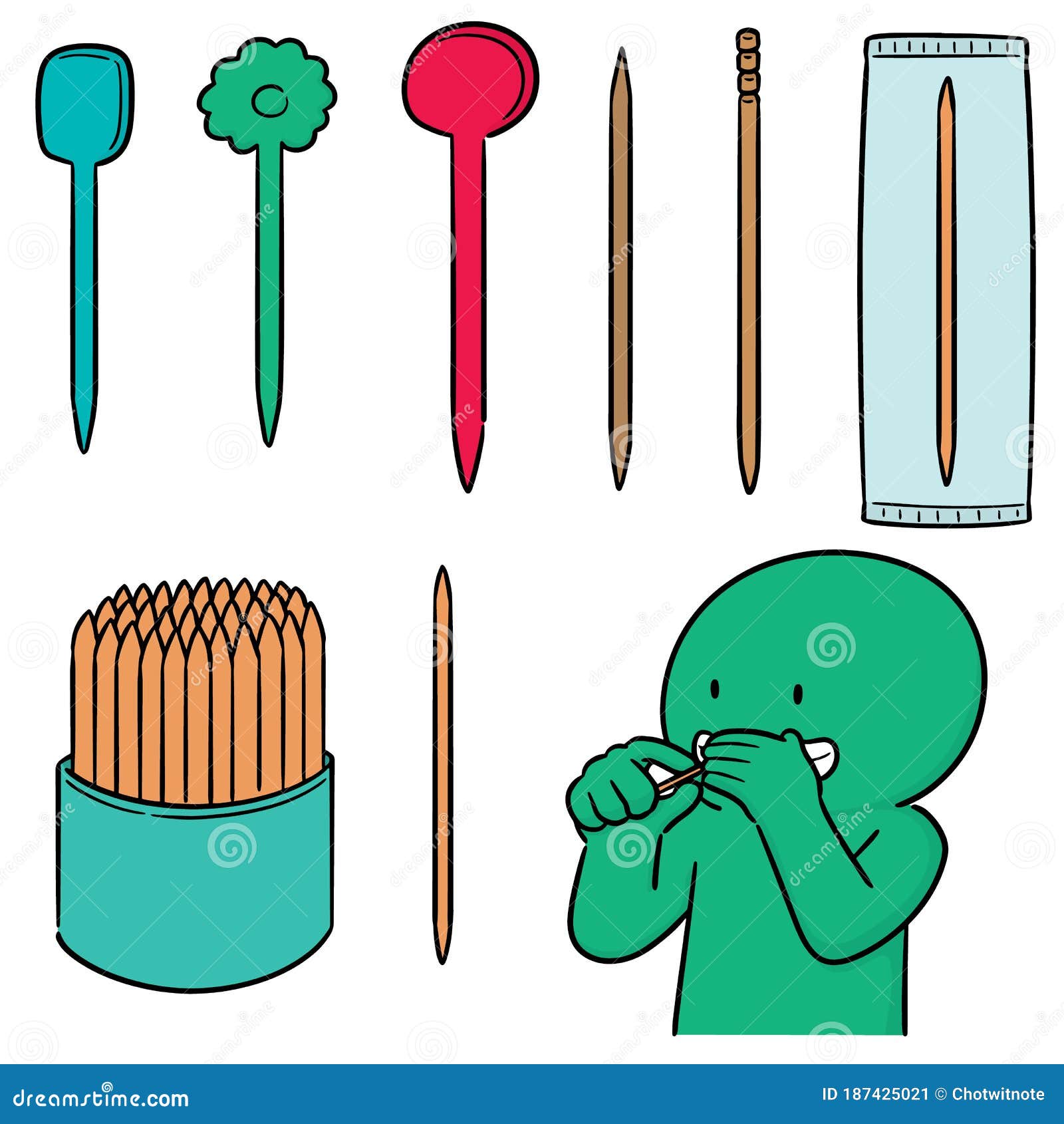 Toothpick In Hand With Open Mouth Cartoon Vector | CartoonDealer.com ...