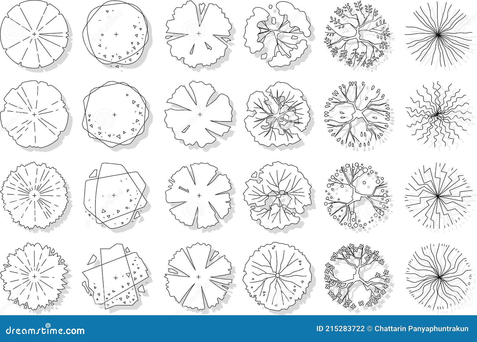 Vector Set of Top View Tree Stock Vector - Illustration of planning ...