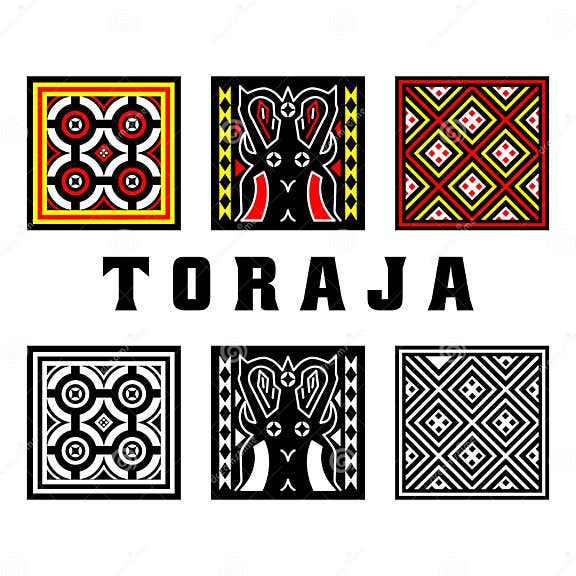 Vector Set of Toraja Pattern Illustrations Stock Vector - Illustration ...