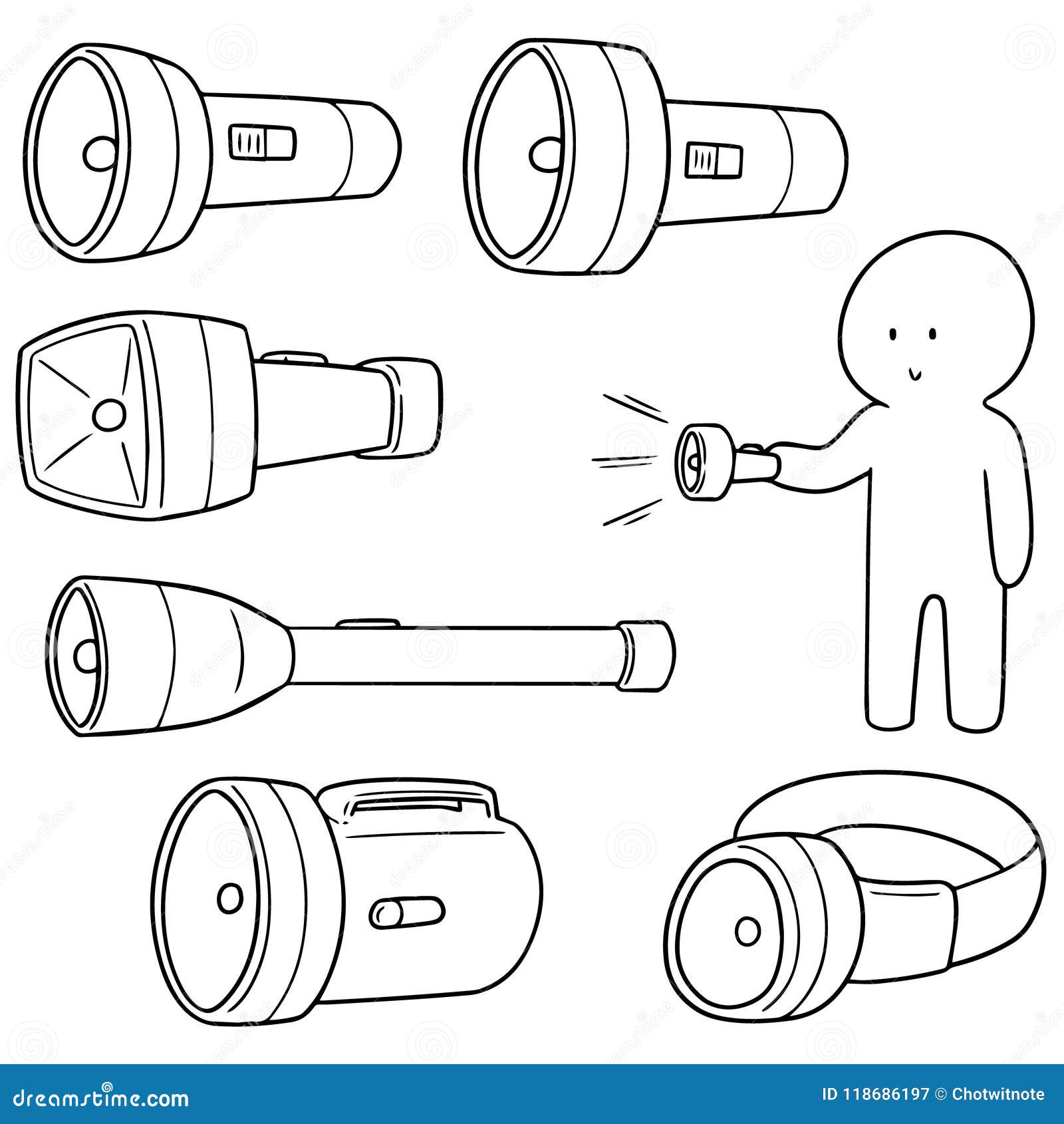 Vector set of torch stock vector. Illustration of modern - 118686197
