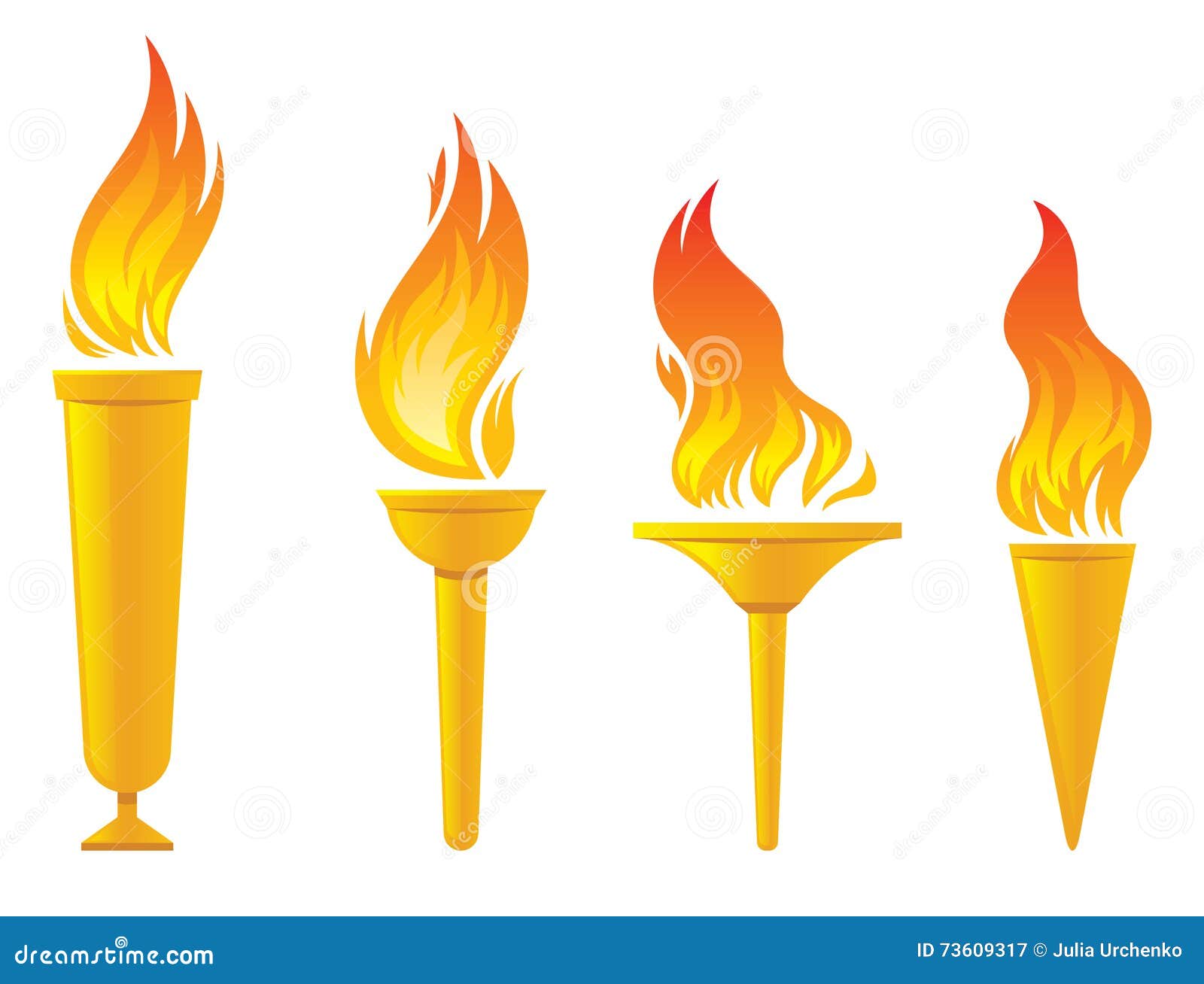 Vector set of torch stock vector. Illustration of sport - 73609317