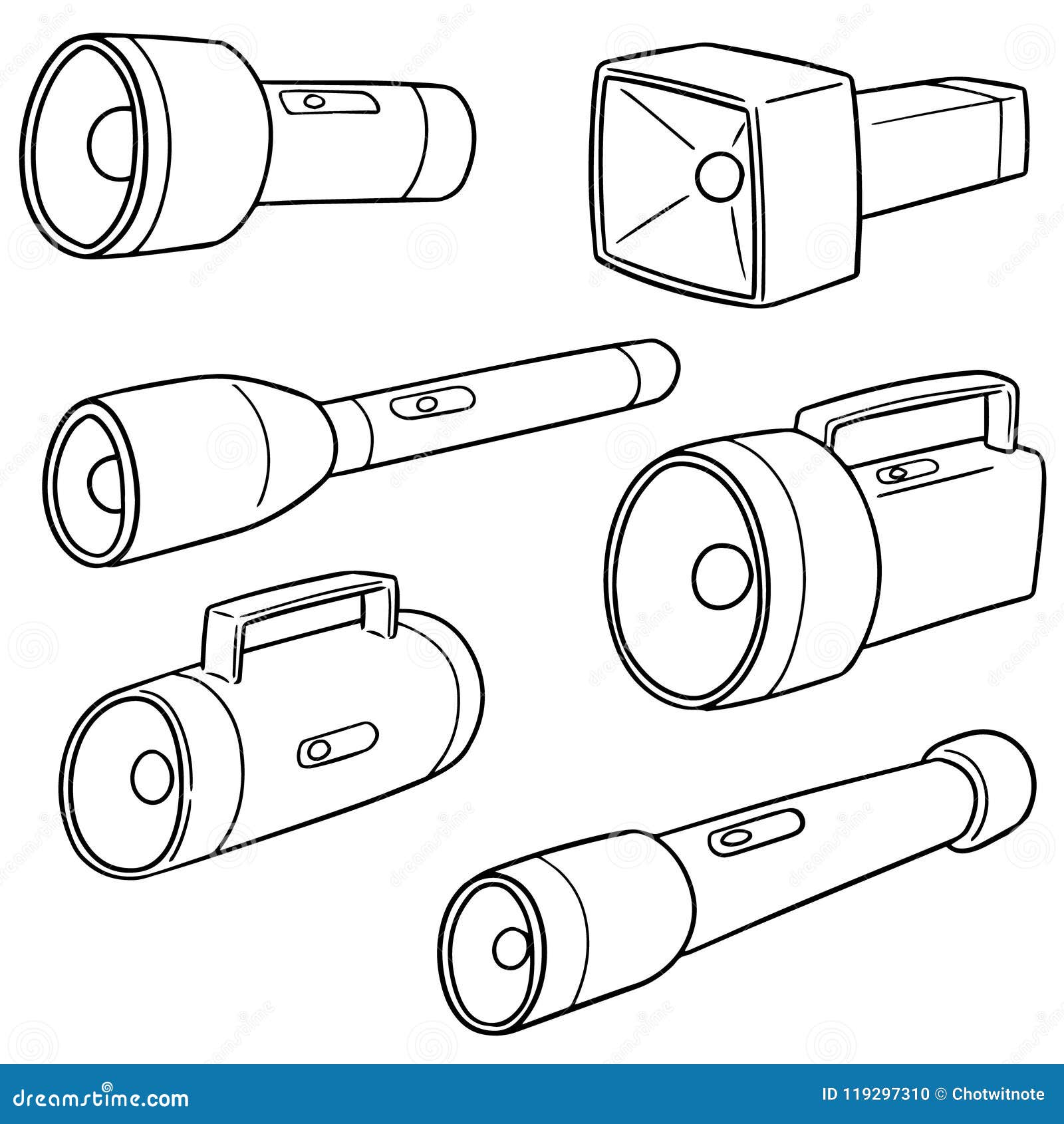 Vector set of torch stock vector. Illustration of bright - 119297310