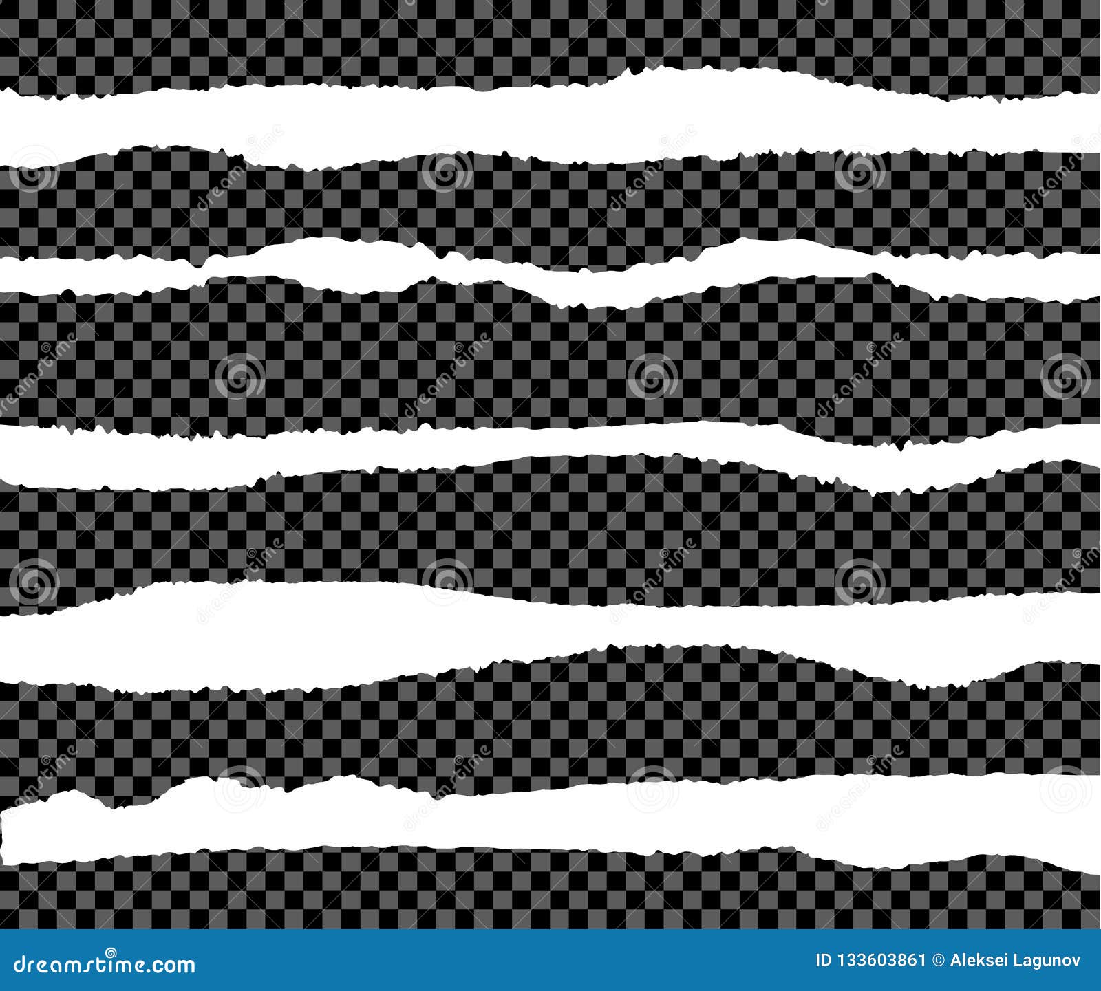 Vector Set of Torn Paper Edges, Design Elements Collection Isolated ...