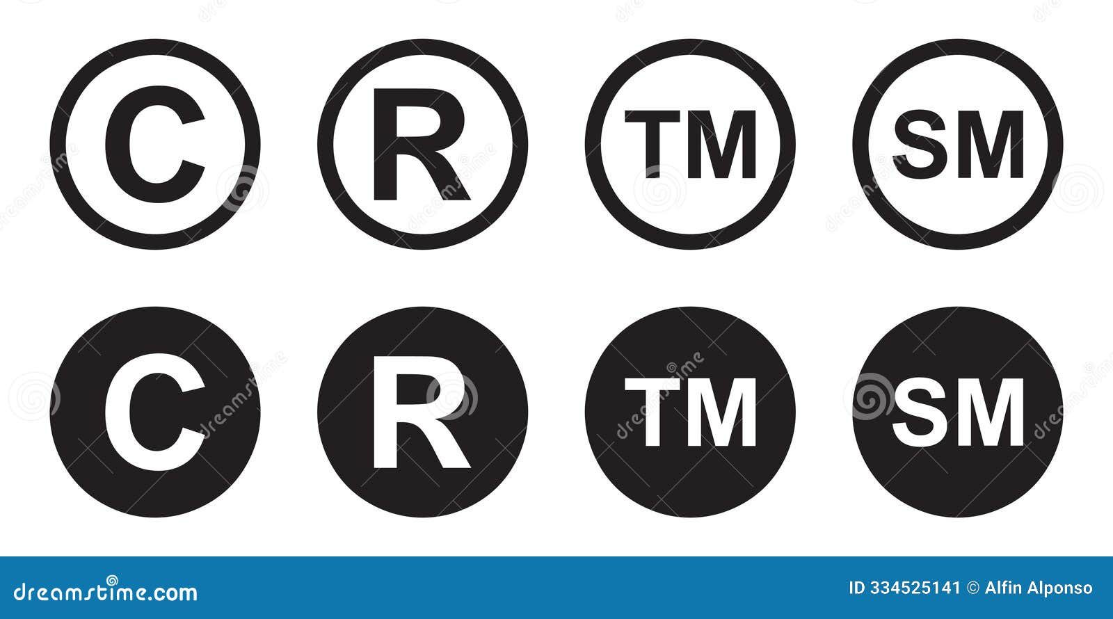 Vector Set of Trademark Symbols Stock Illustration - Illustration of ...