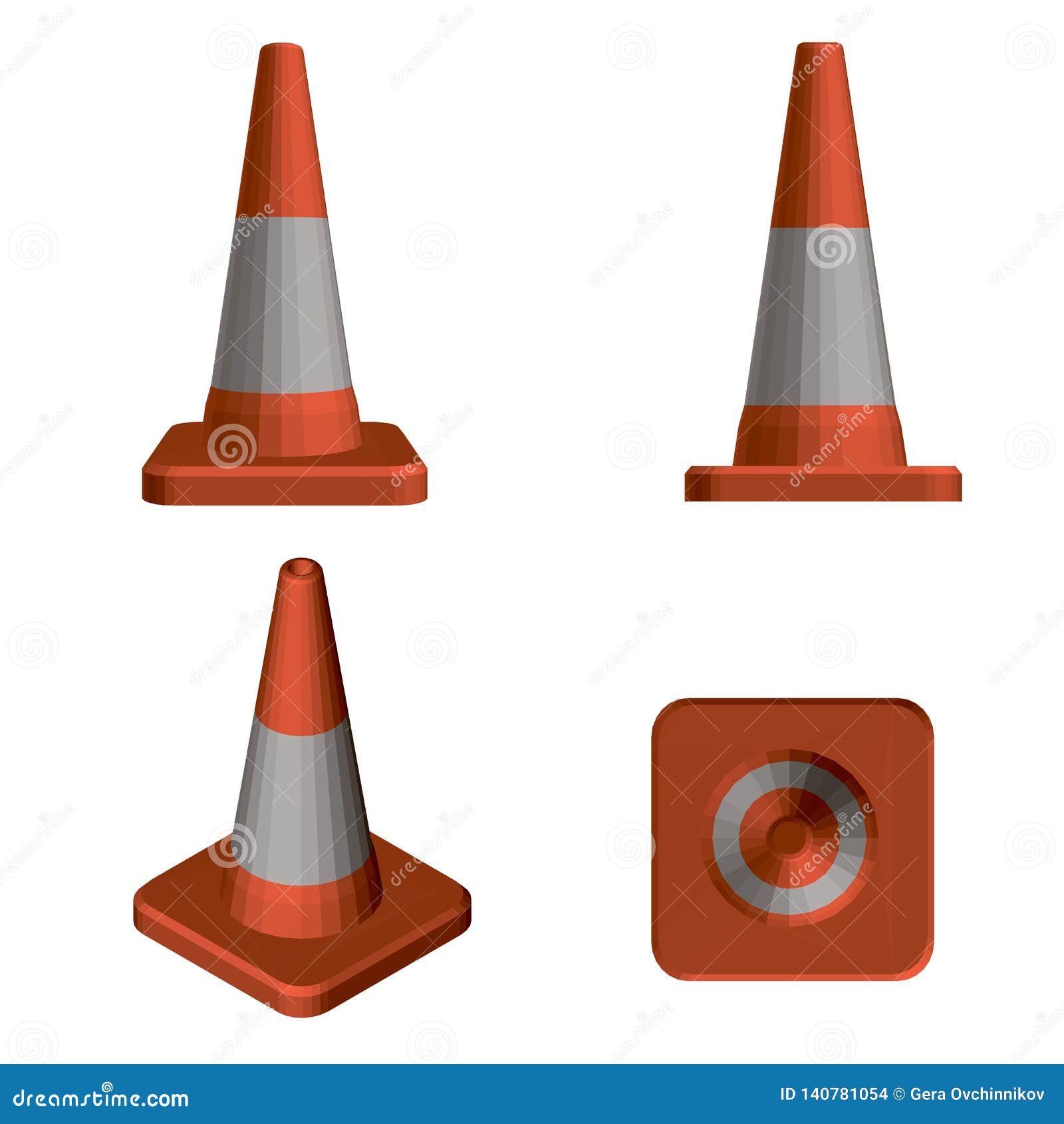 Vector Set with Traffic Cones for Road Safety or for Driver Training ...