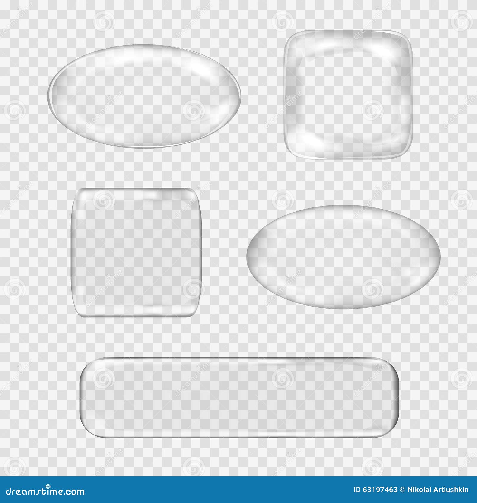 Vector Set of Transparent Glass Buttons. White Stock Illustration ...