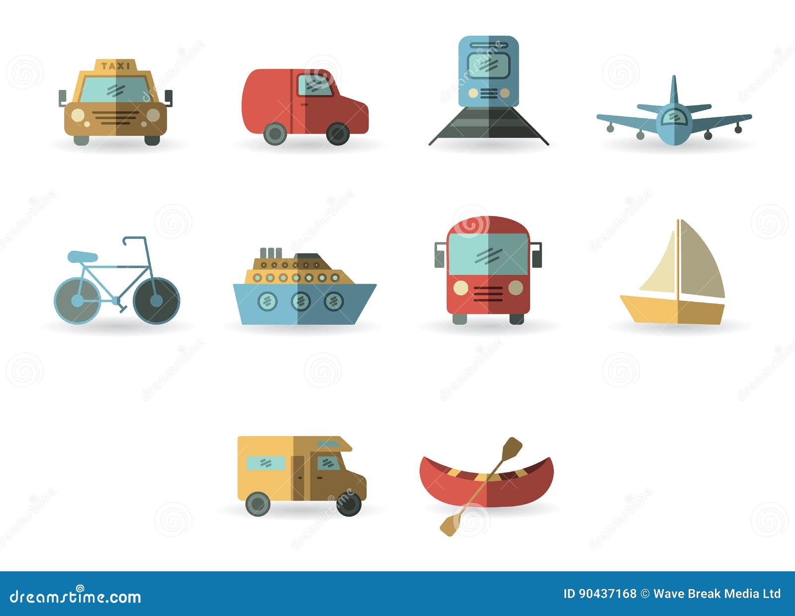 Vector Set for Transportation Icons Stock Vector - Illustration of ...