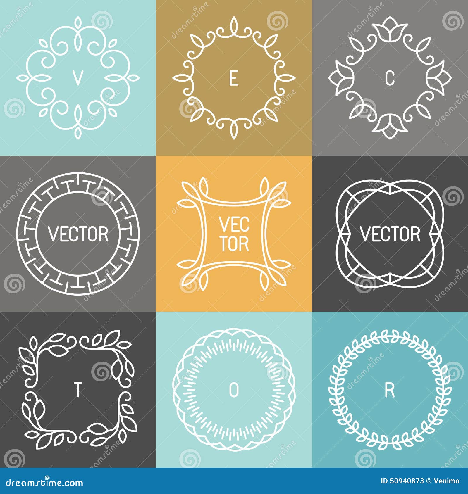 Vector Set of Trendy Logo Design Elements Stock Vector - Illustration ...