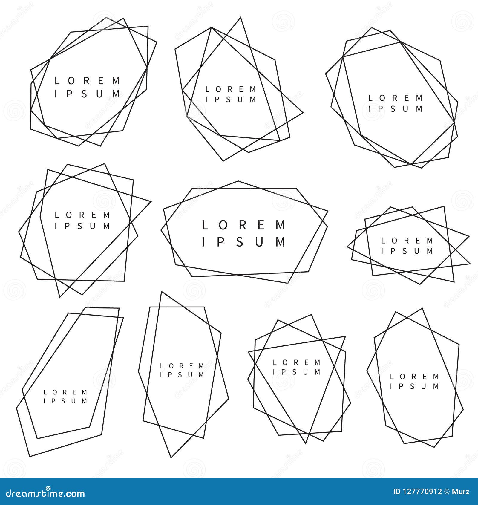 Vector Set of Trendy Polygonal Frames for Logo Stock Vector ...