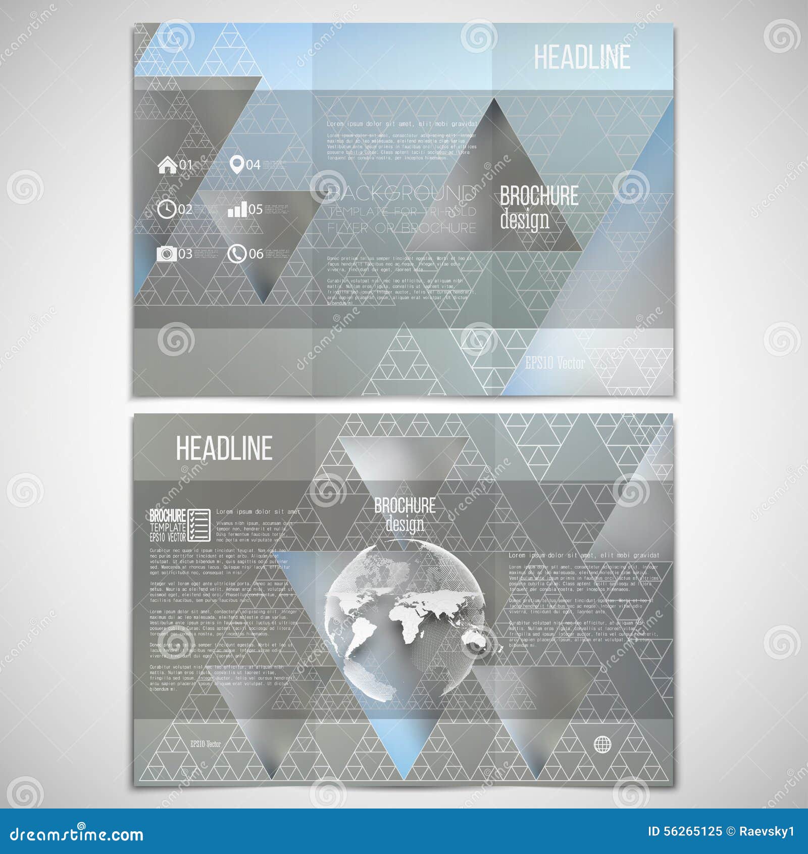 Vector Set Of Tri-fold Brochure Design Template On | CartoonDealer.com ...