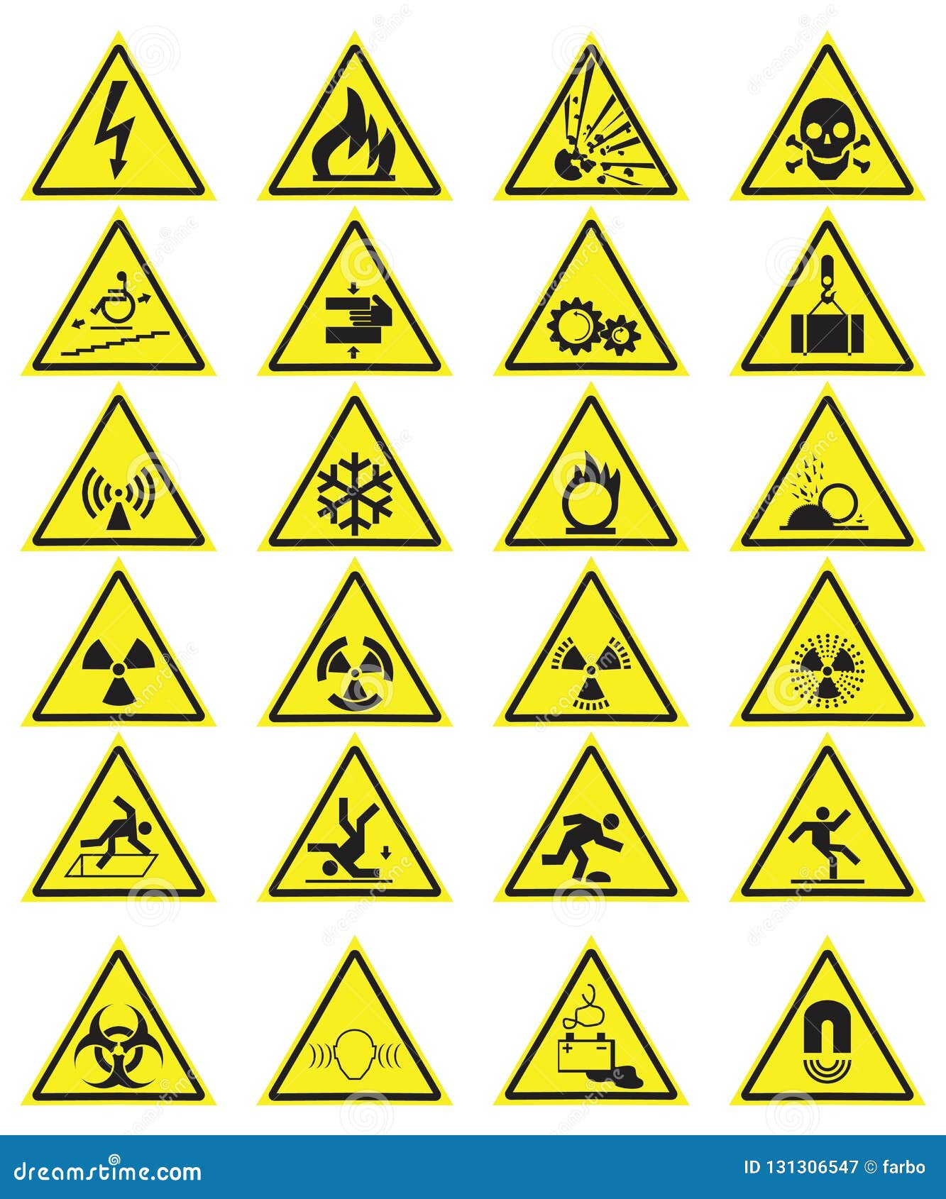 Vector Set of Triangle Yellow Warning Icons Stock Vector - Illustration ...