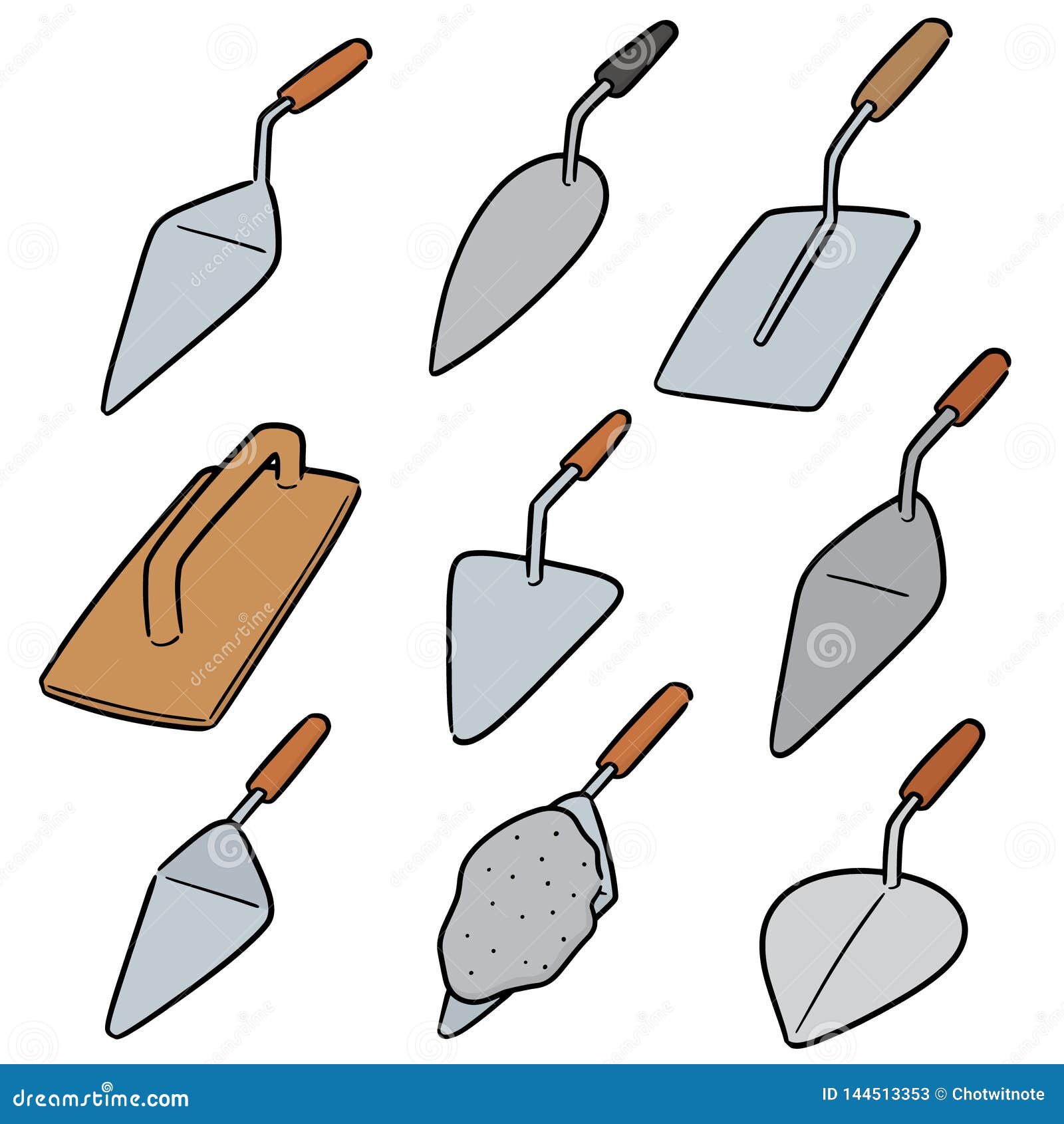 Vector set of trowel stock vector. Illustration of home - 144513353