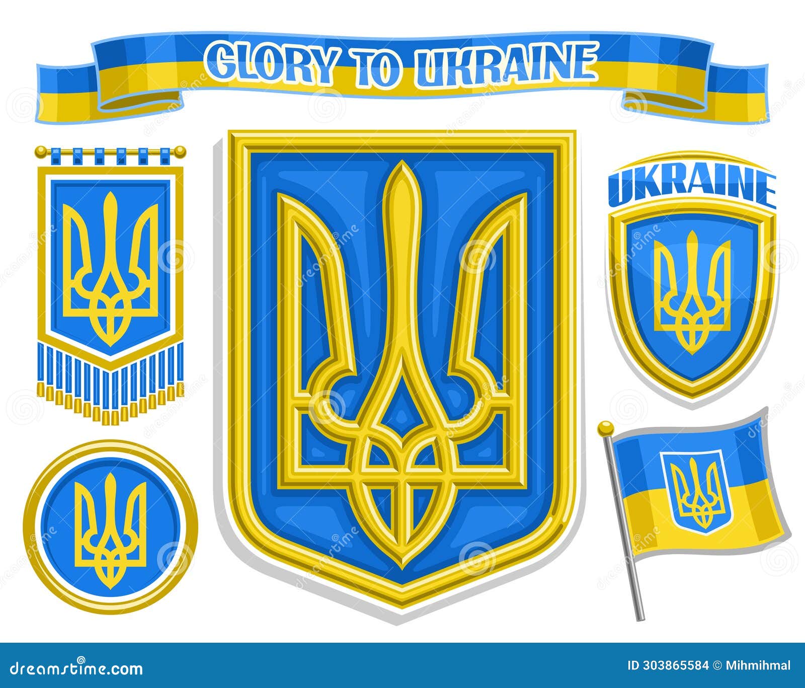 Vector set for Ukraine stock vector. Illustration of official - 303865584