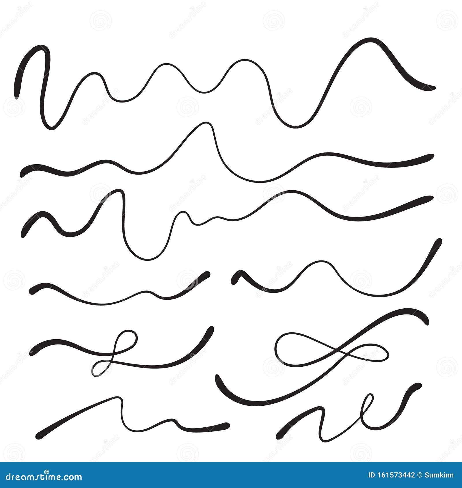 Vector set underline. stock vector. Illustration of emphasis - 161573442