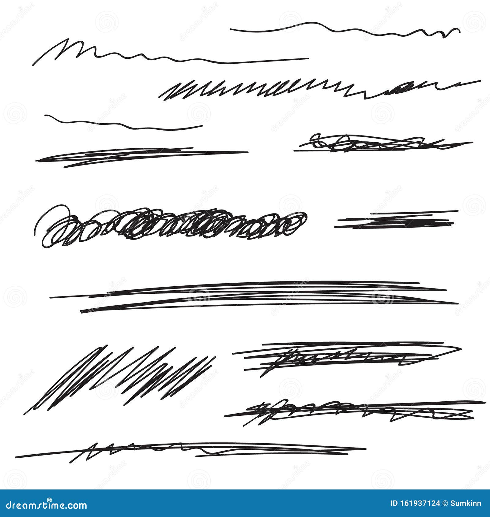 Vector set underline. stock vector. Illustration of mark - 161937124