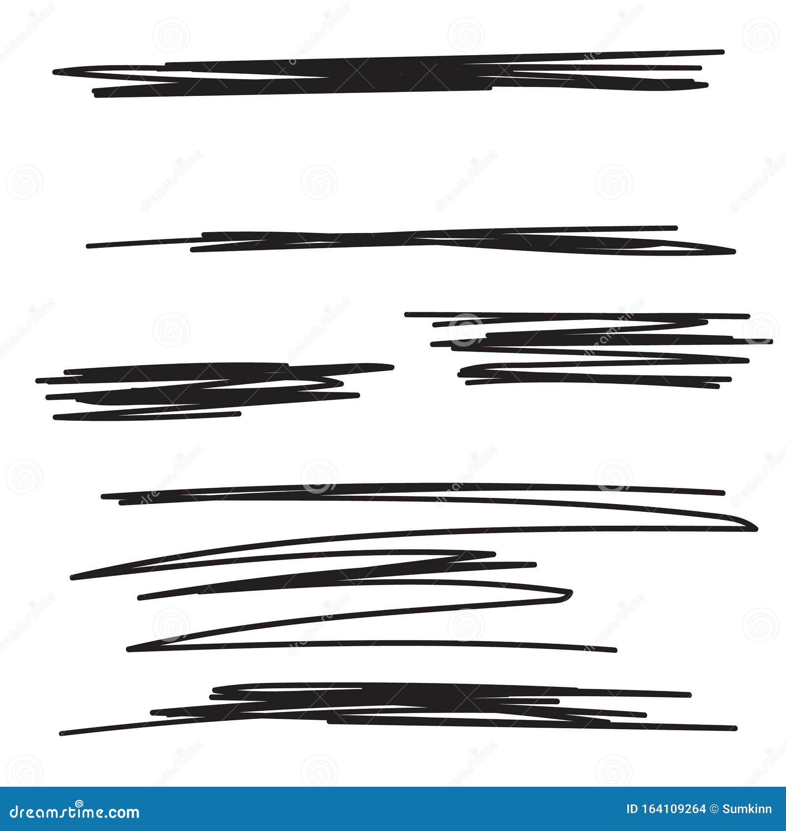 Vector set underline. stock vector. Illustration of handdrawn - 164109264