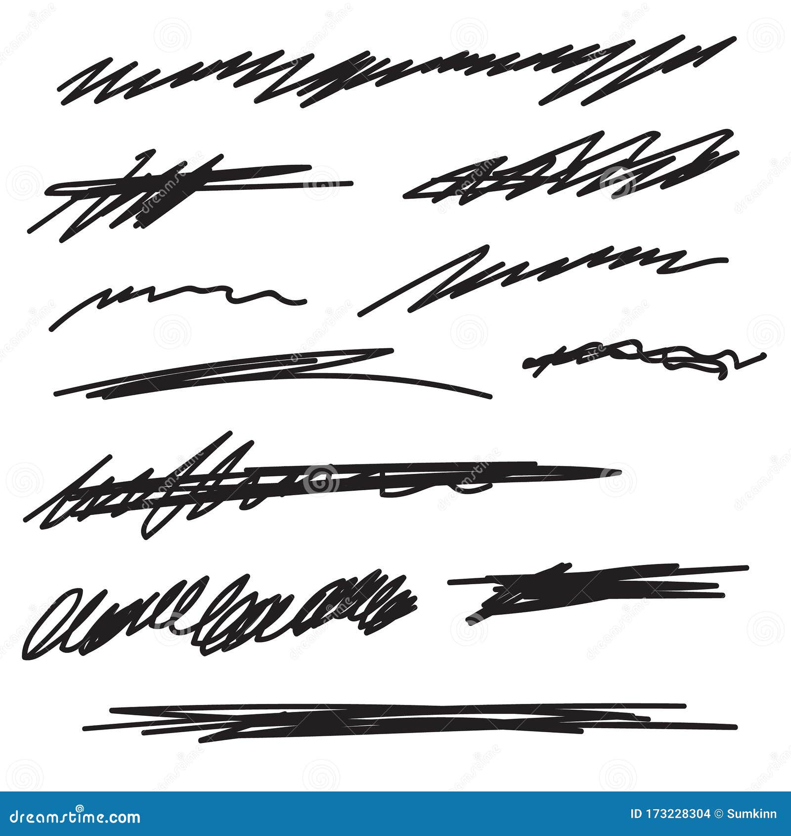 Vector set underline. stock vector. Illustration of hatch - 173228304