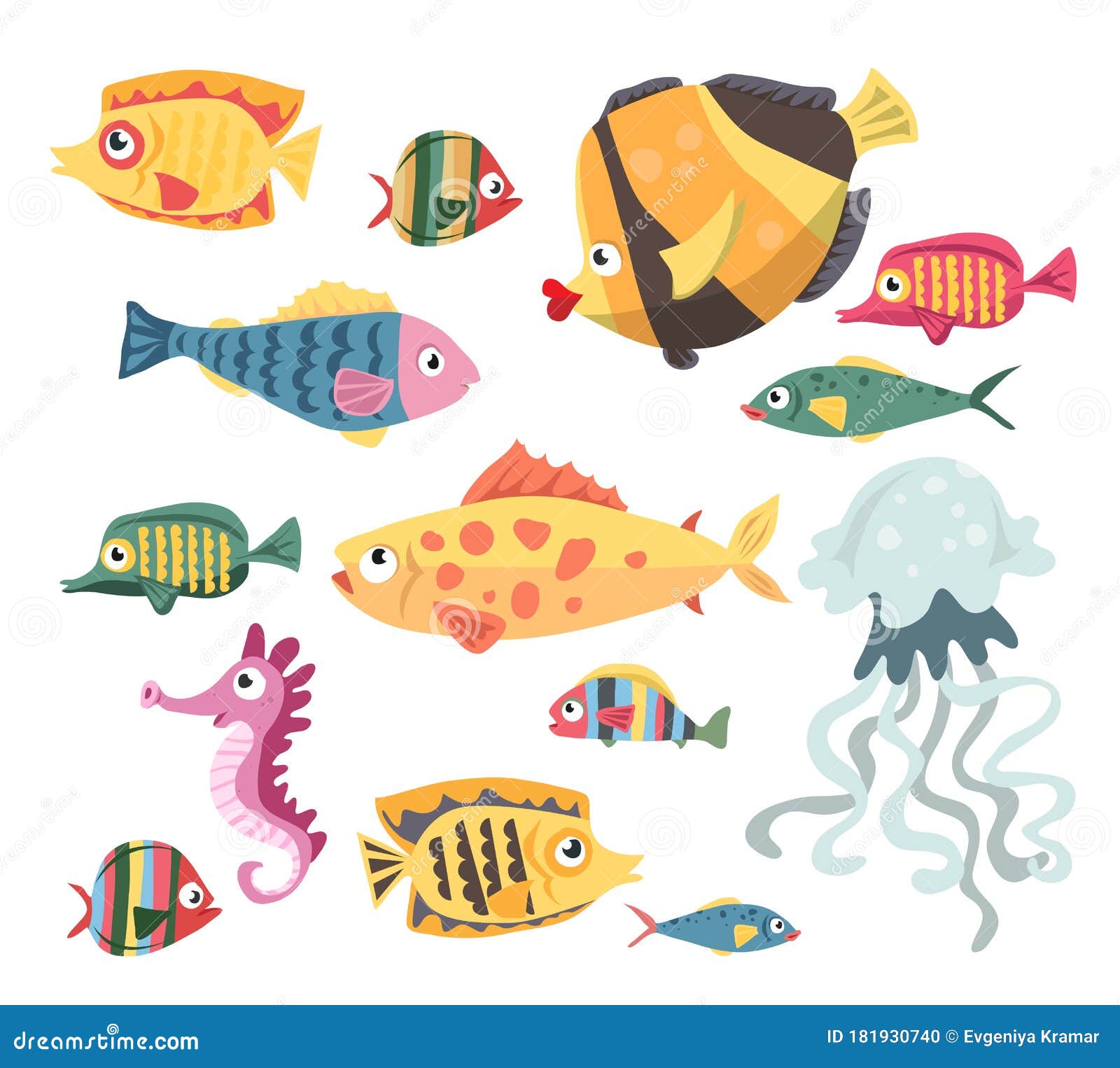 Ocean Predators Set Cartoon Vector | CartoonDealer.com #87579115