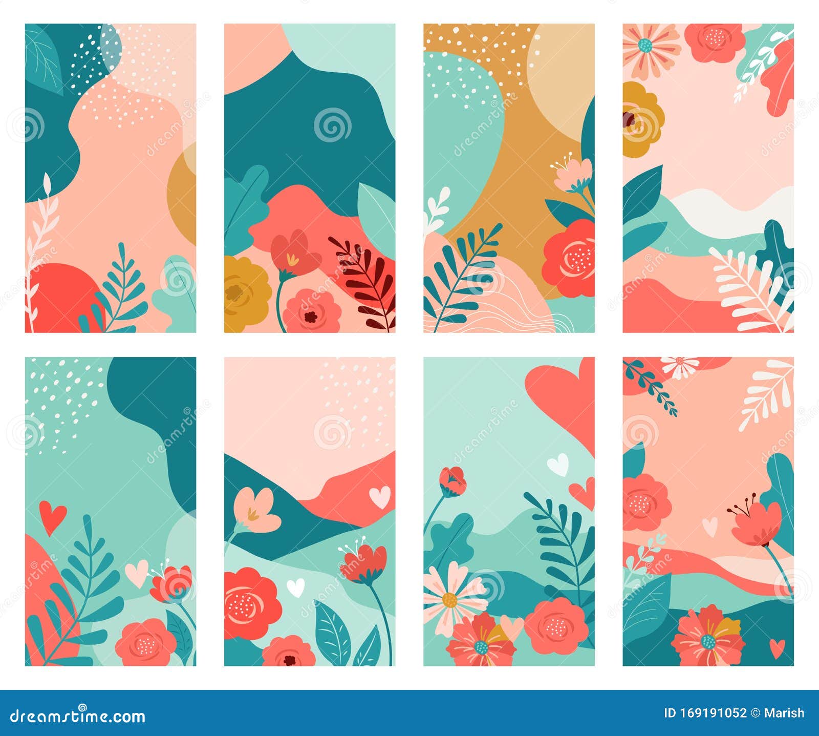 Floral panels stock vector. Illustration of element - 169191052