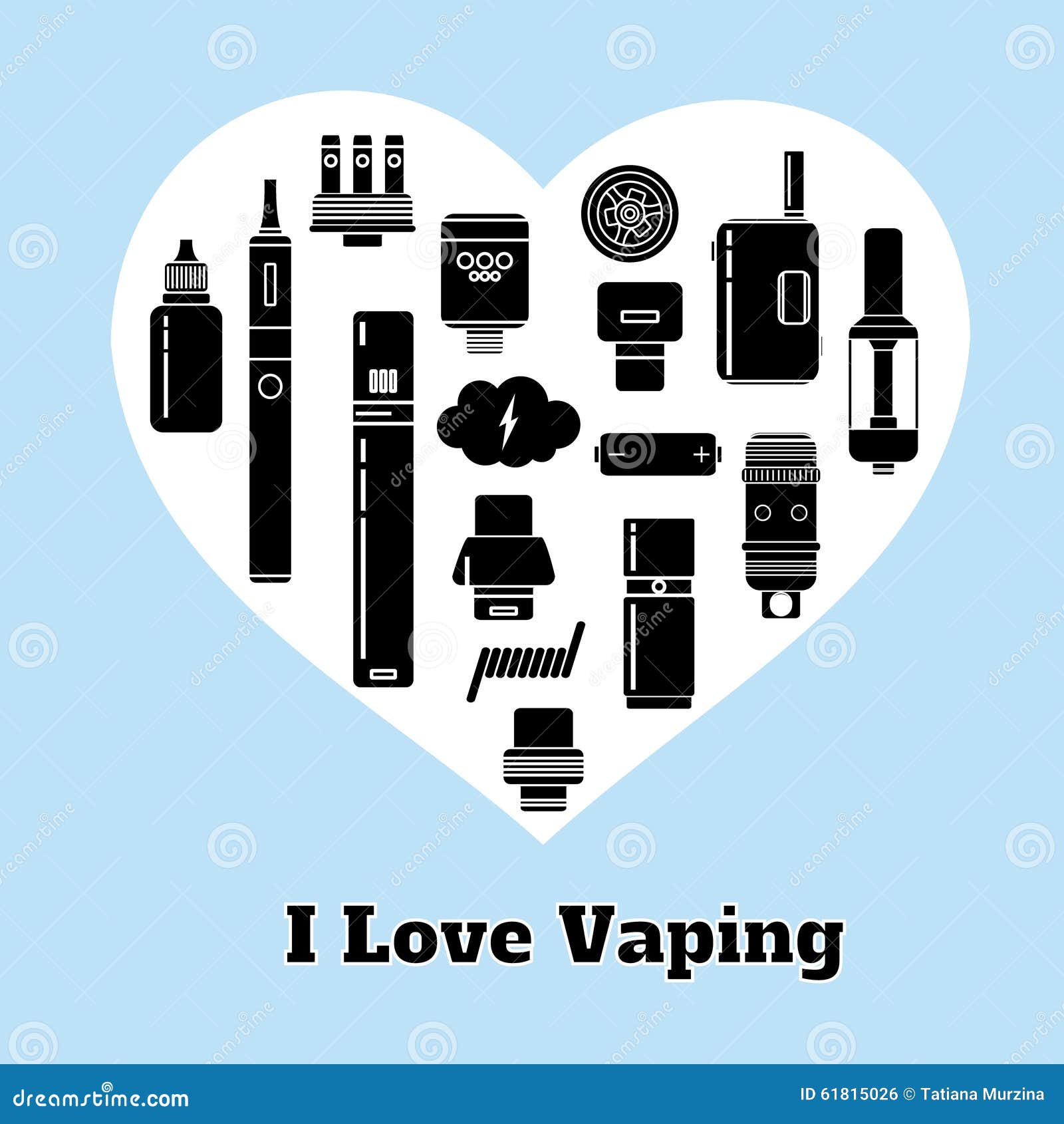 Vector Set of Vape Icons. stock vector. Illustration of electrical ...