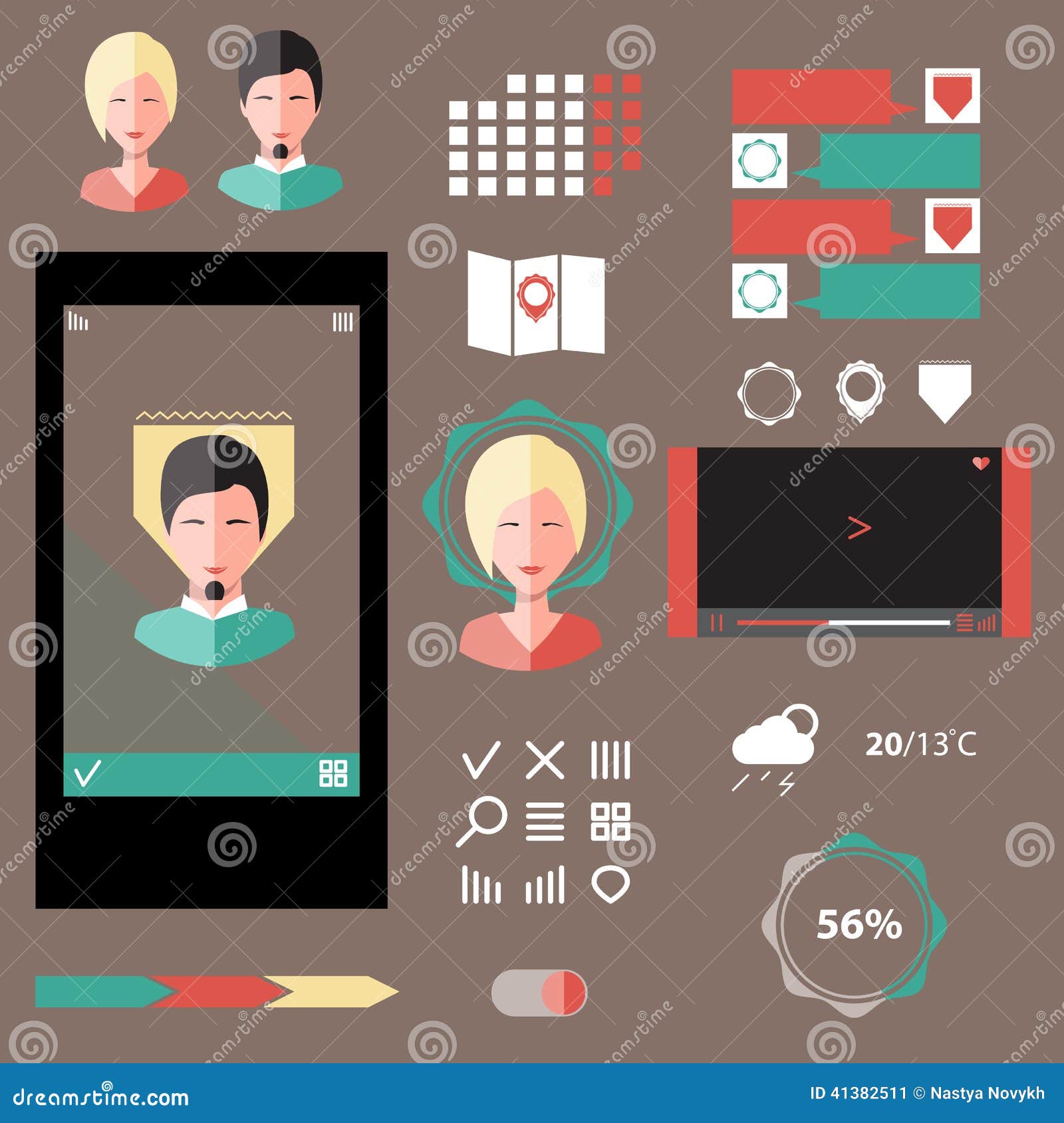 Vector Set of Various Elements Used for User Interface Projects, UI ...