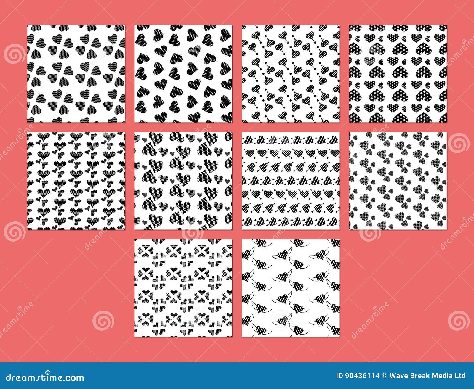 Vector Set for Various Heart Shape Patterns Stock Vector - Illustration ...