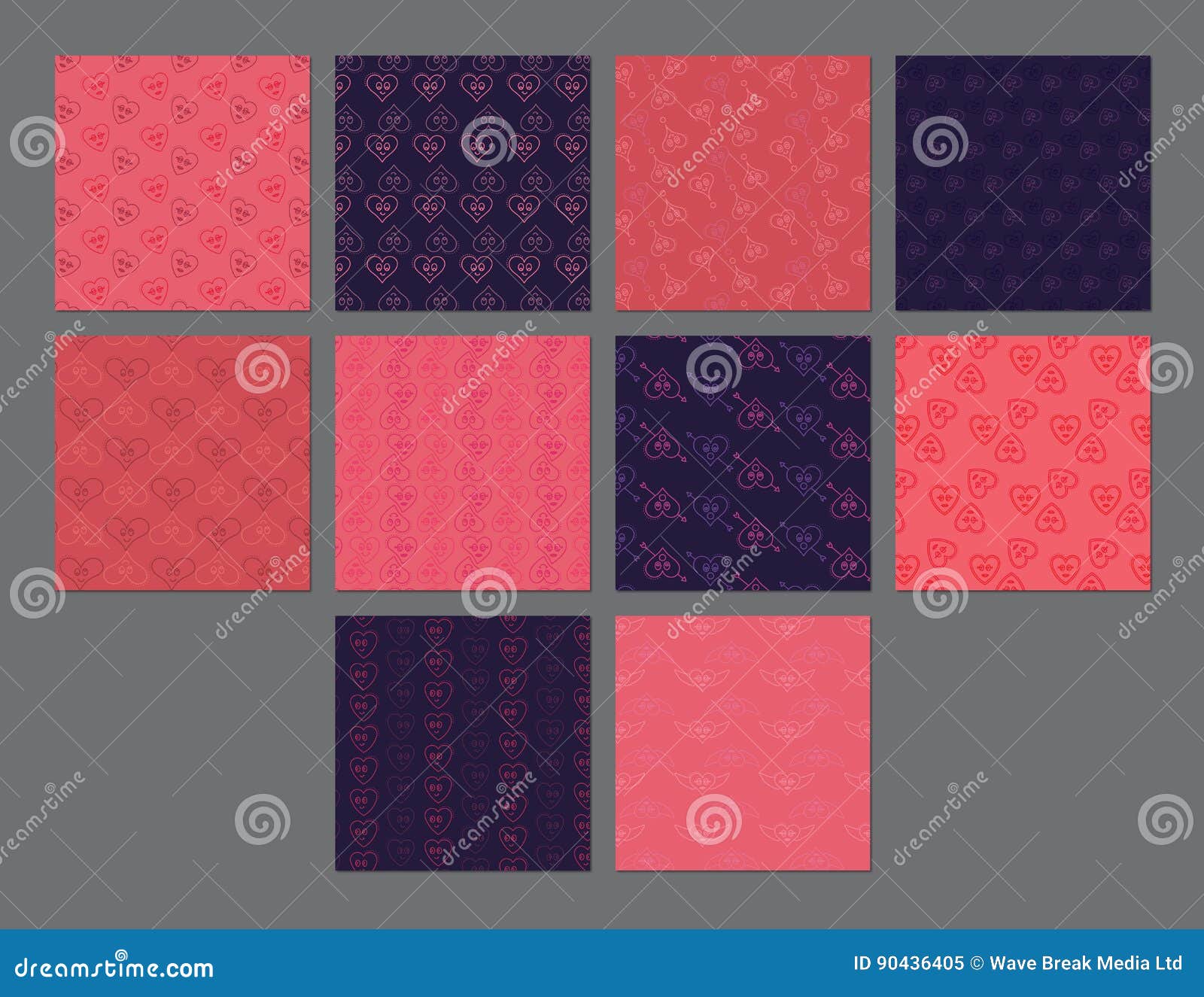 Vector Set for Various Heart Shape Patterns Stock Vector - Illustration ...