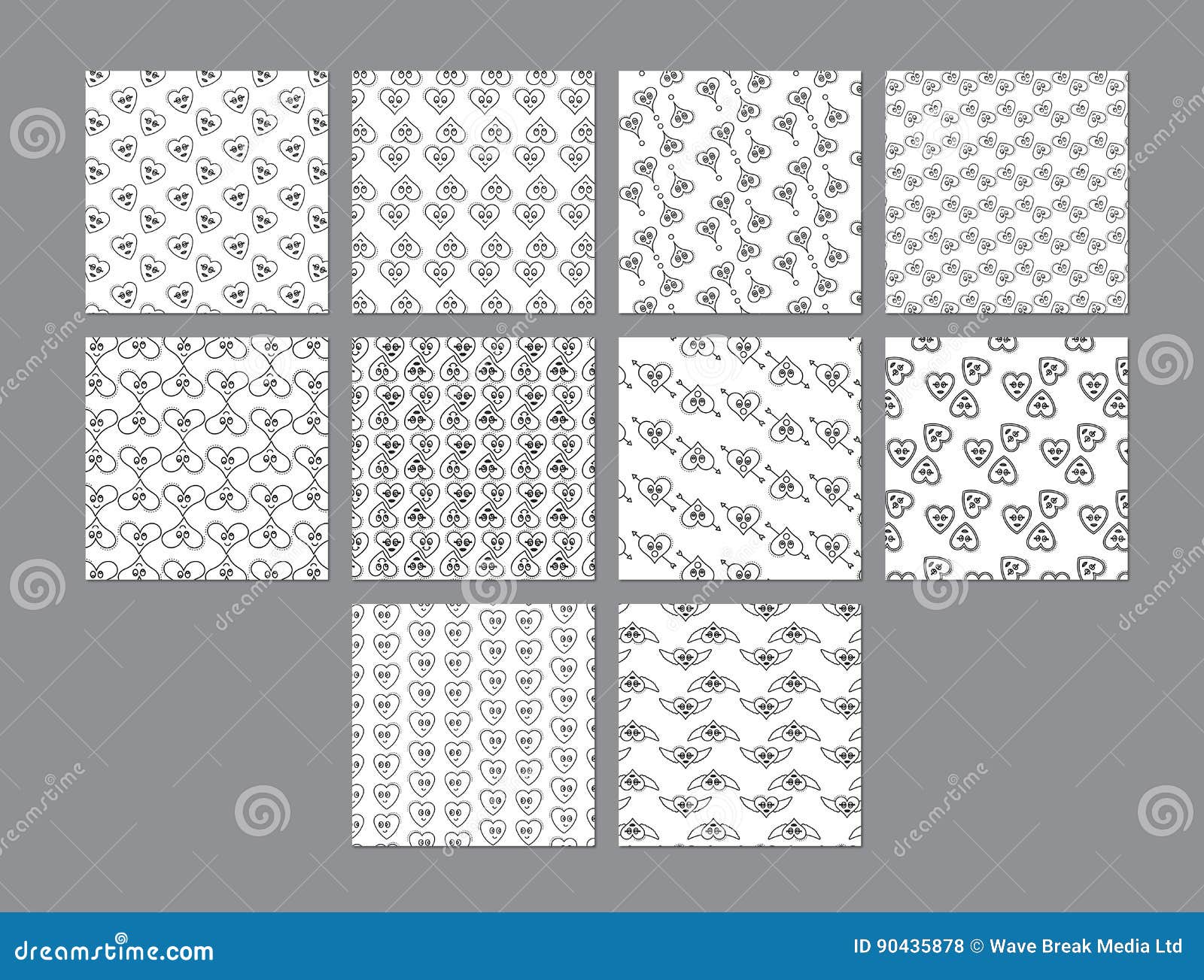 Vector Set for Various Heart Shape Patterns Stock Vector - Illustration ...