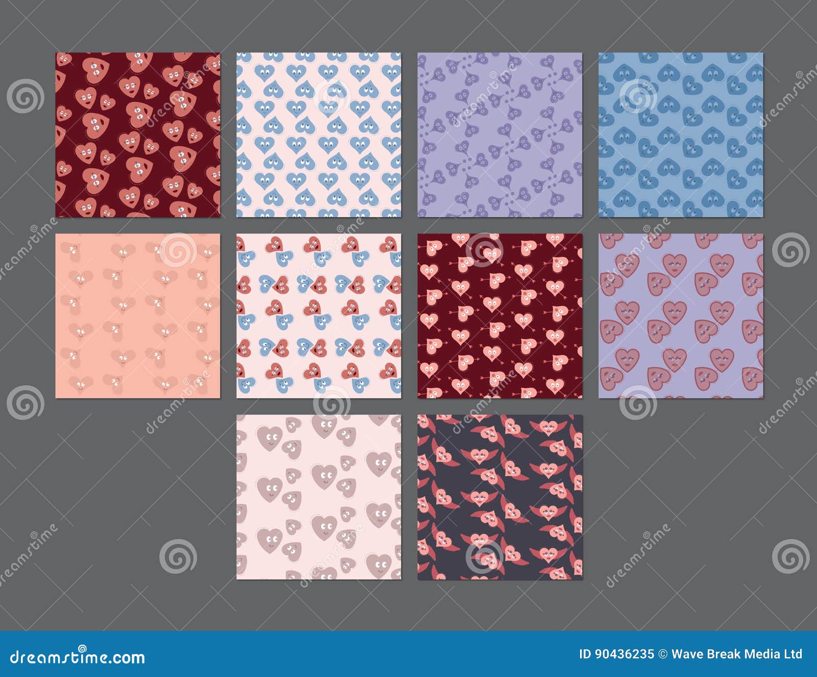 Vector Set for Various Heart Shape Patterns Stock Vector - Illustration ...