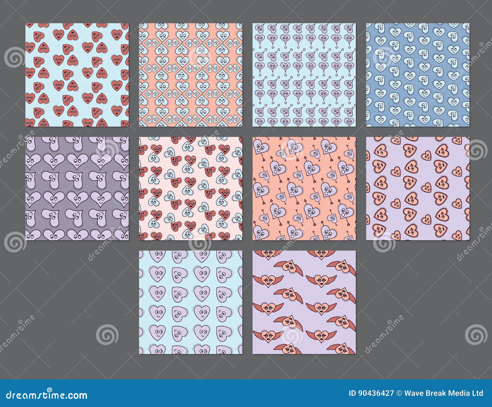 Vector Set for Various Heart Shape Patterns Stock Vector - Illustration ...