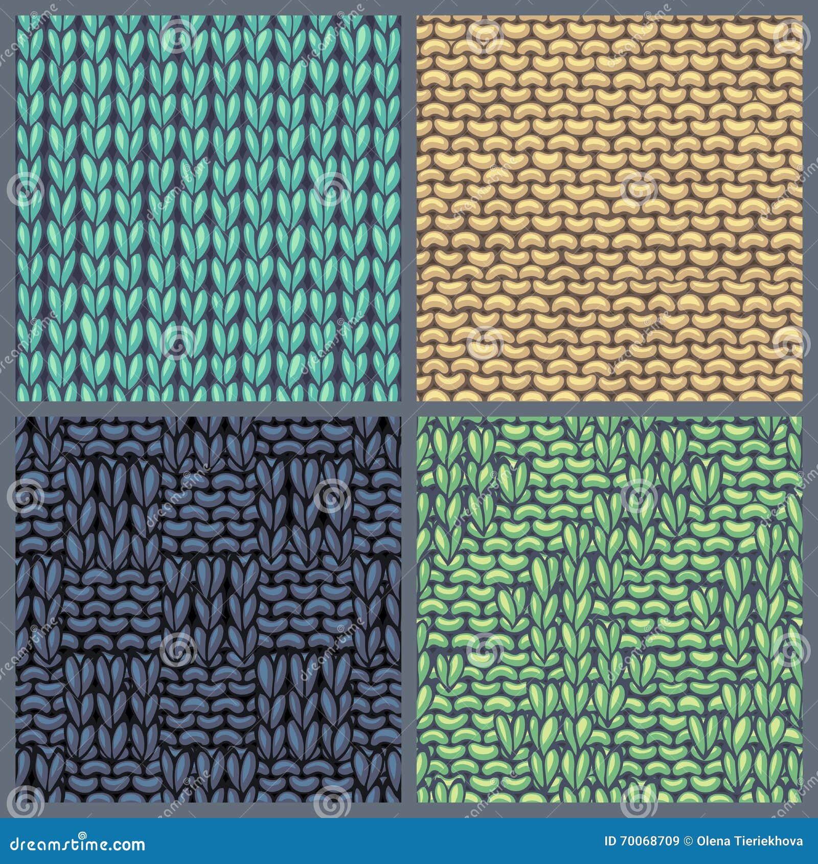 Vector Set of Various Knitting Patterns. Stock Vector - Illustration of ...