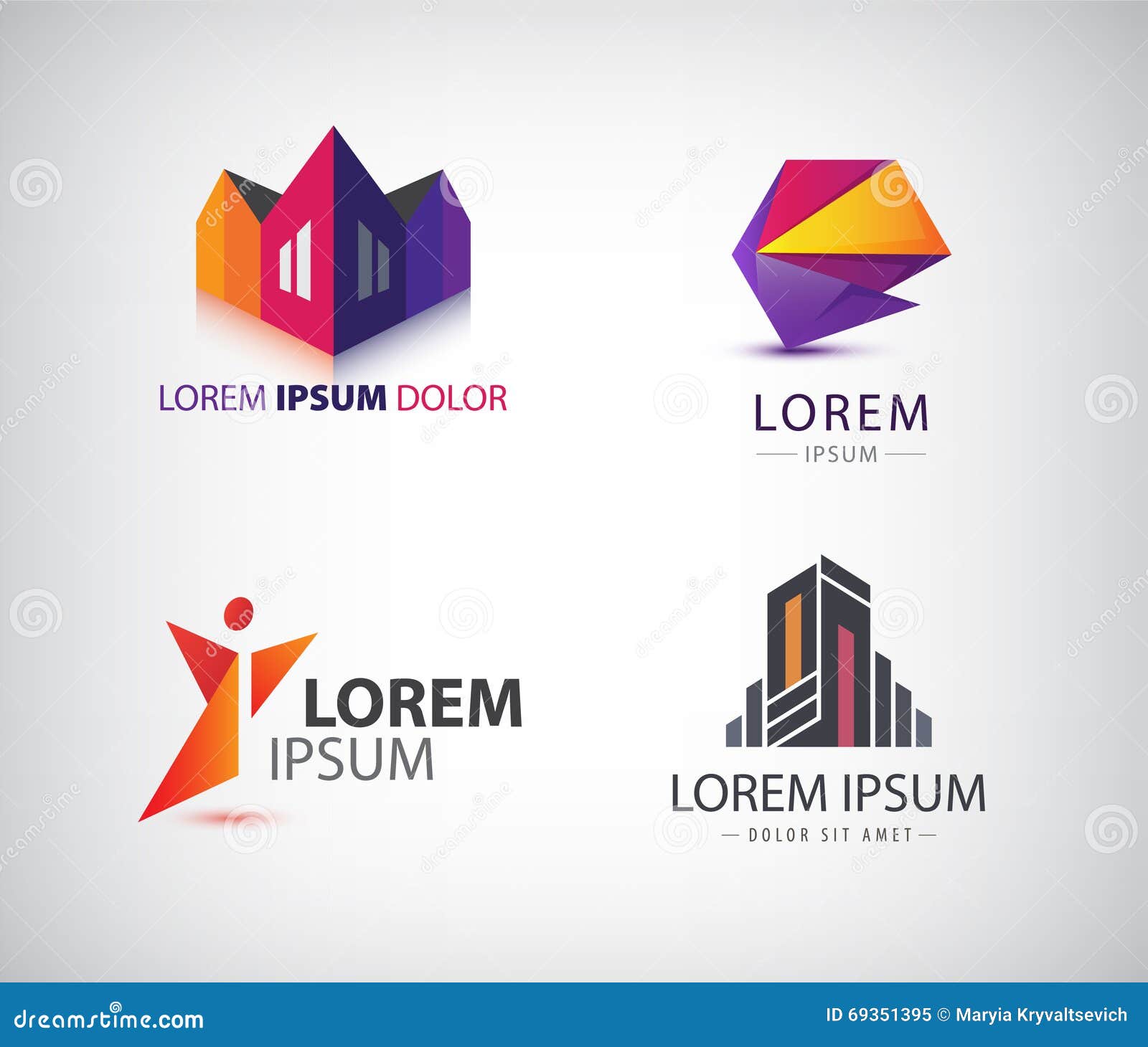 Vector Set of Various Logos. Stock Vector - Illustration of signs ...