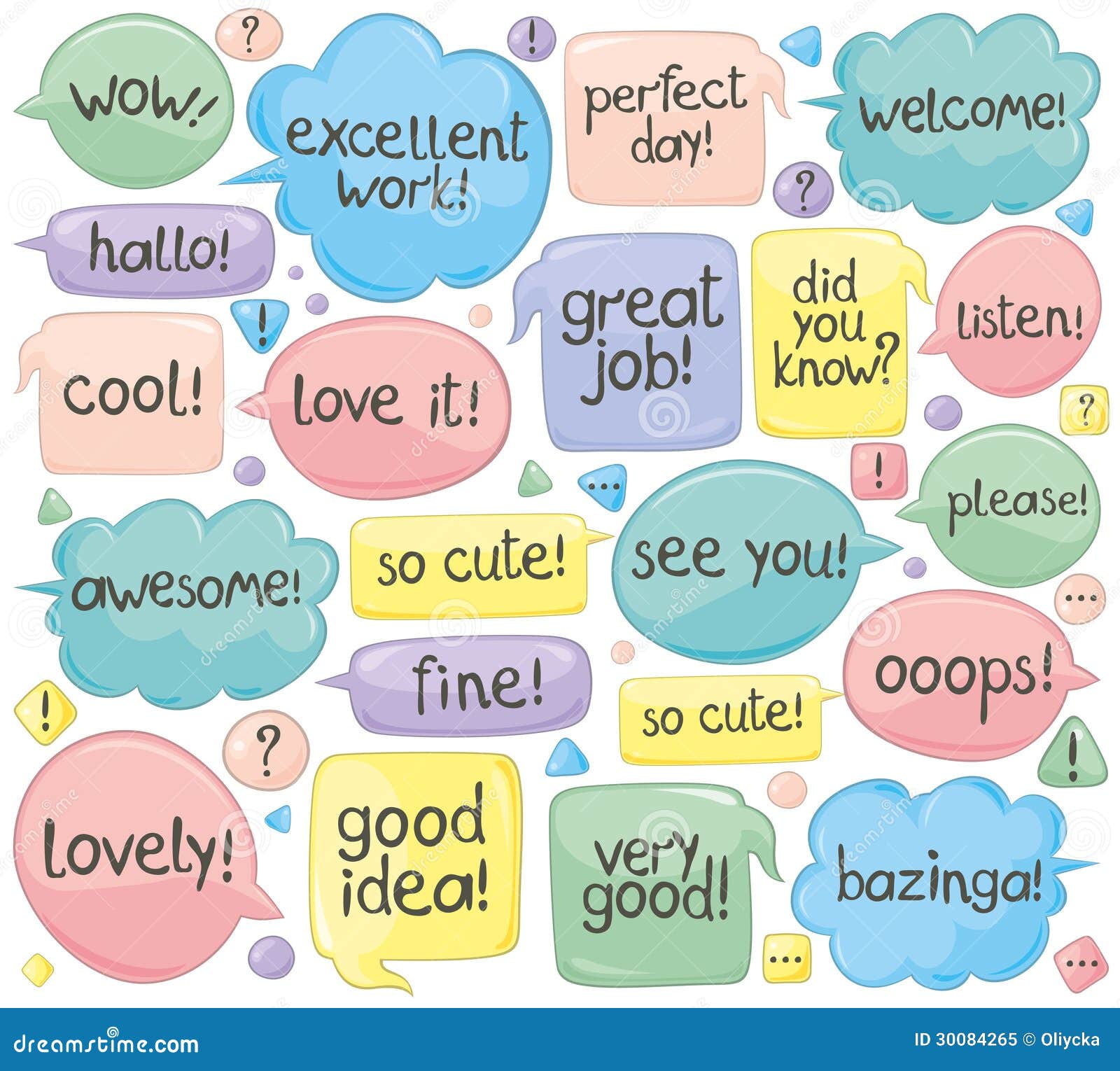 Handwritten Phrases In Speech Balloons Cartoon Vector | CartoonDealer ...