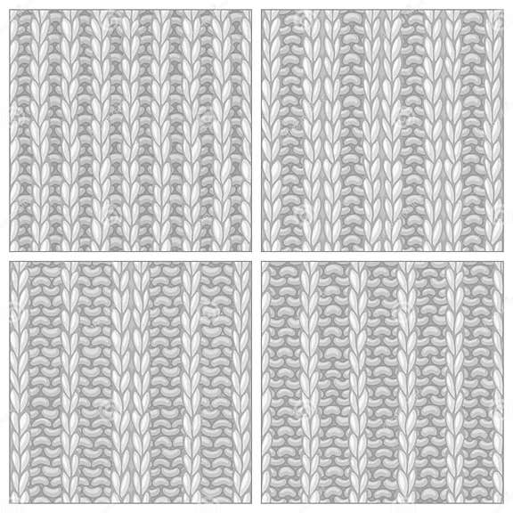 Vector Set of Various Ribbing Stitch Patterns. Stock Vector ...
