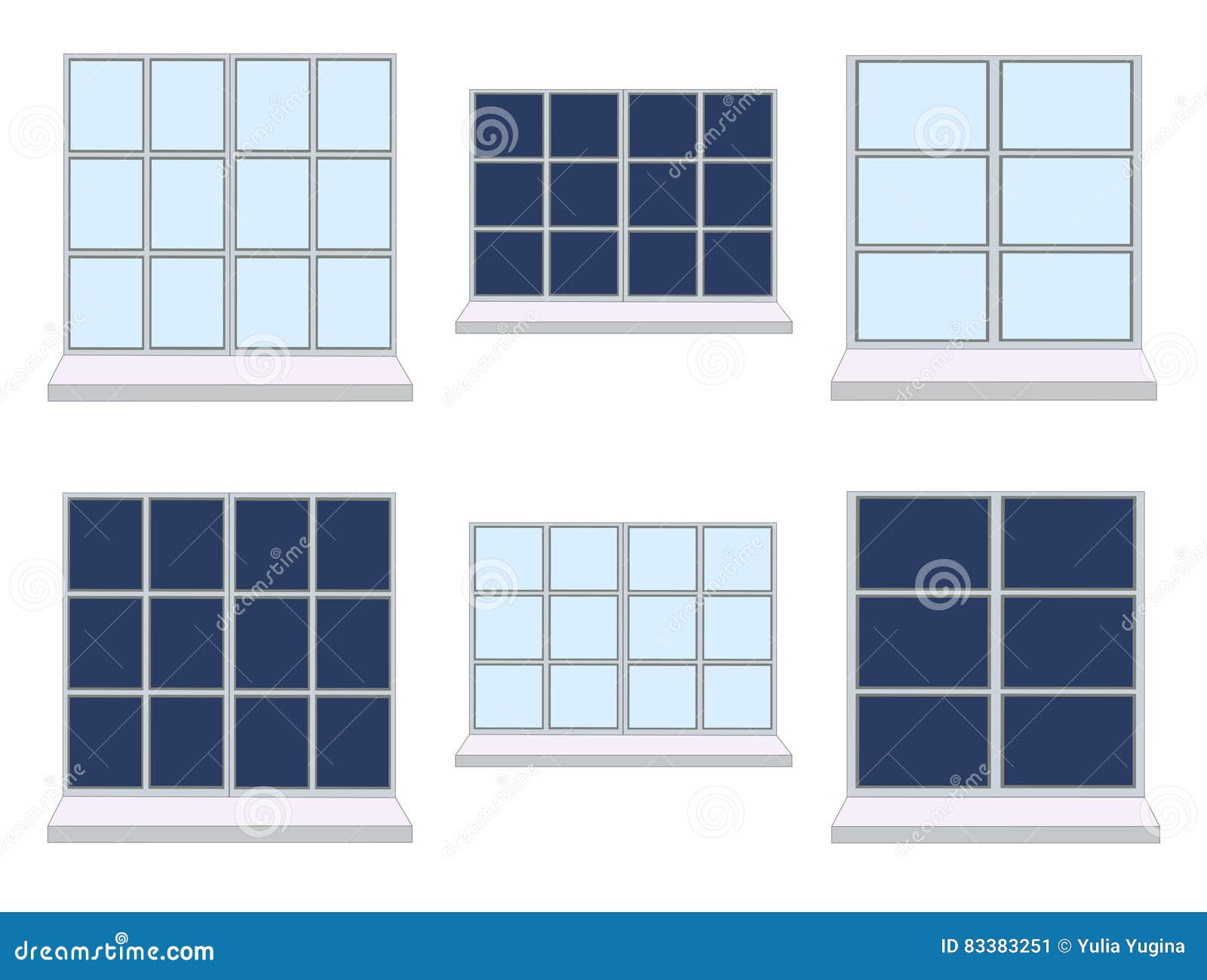 Vector Set of Various Window Compositions Stock Vector - Illustration ...