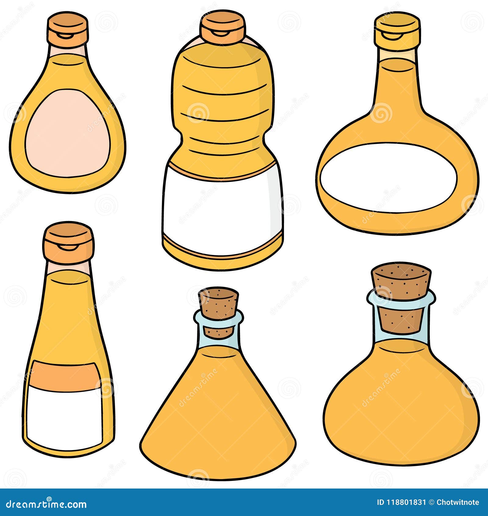 Vector Set of Vegetable Oils Stock Vector - Illustration of corn, diet ...