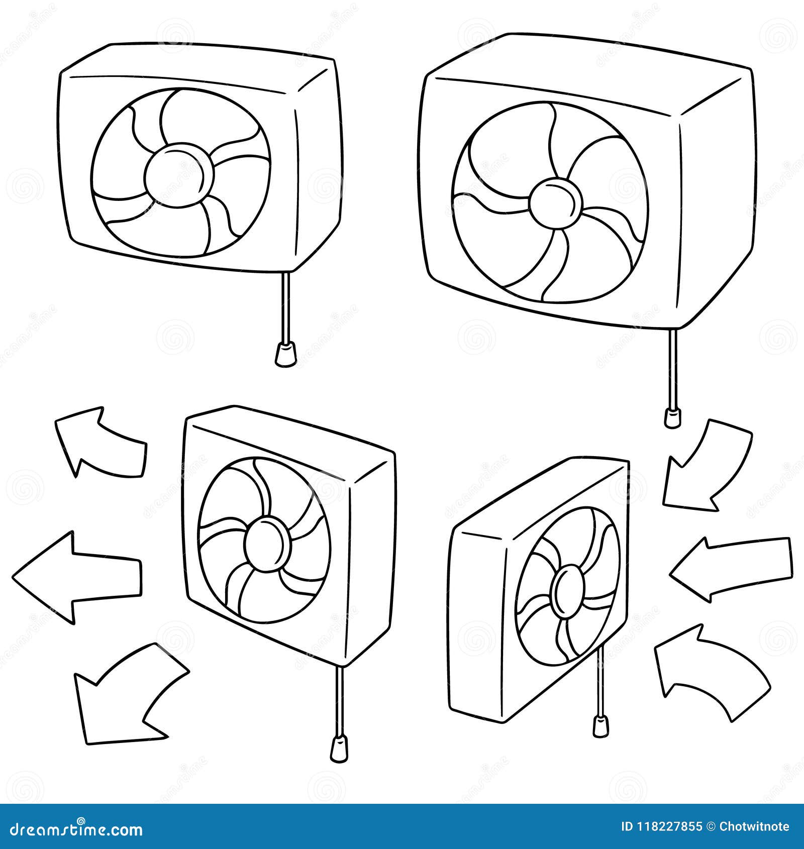Vector Set Of Ventilating Fan | CartoonDealer.com #118227985