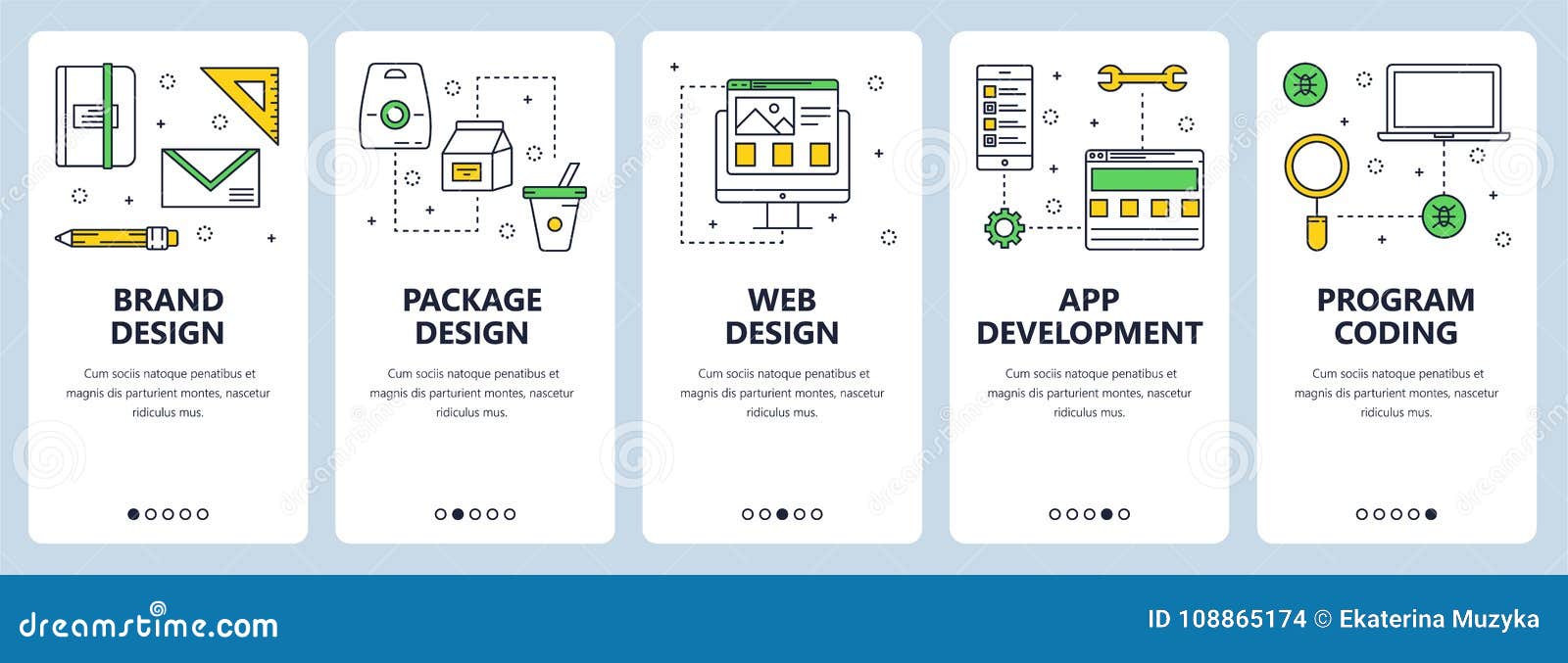 Vector Modern Thin Line Brand Design Concept Web Banners Stock Vector ...