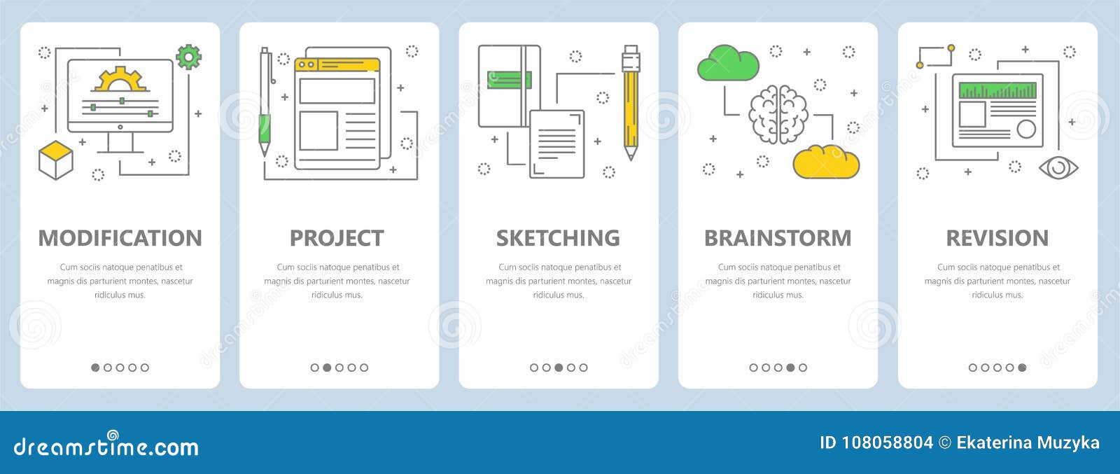 Vector Modern Thin Line Art Style Modification Concept Banners Stock ...