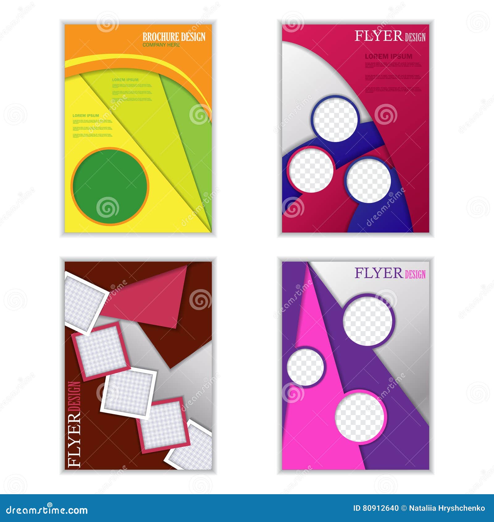 Vector Set of Vertical Flyers for Design Stock Vector - Illustration of ...