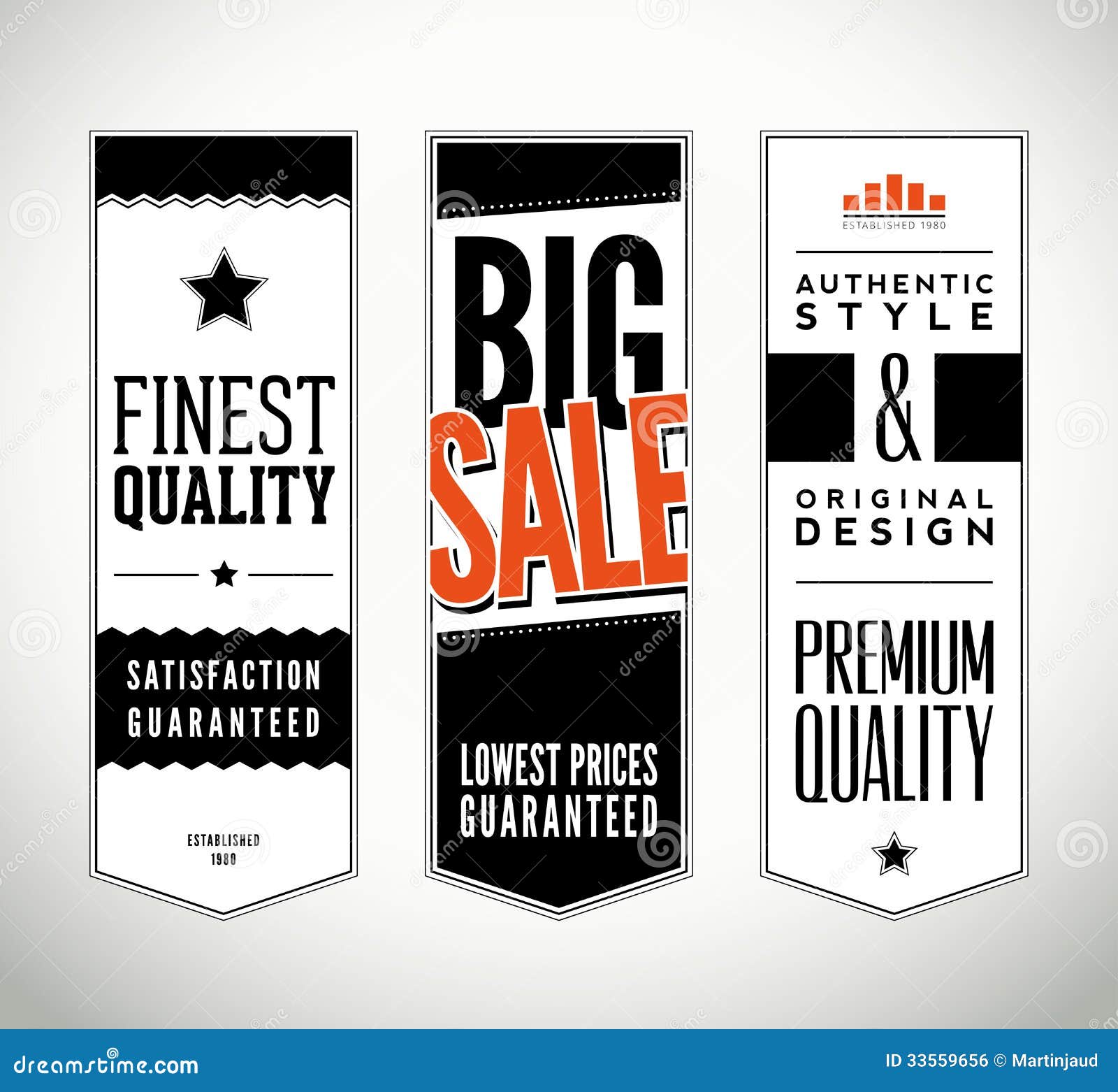 Vector Set of Vertical Vintage Labels Stock Vector - Illustration of ...