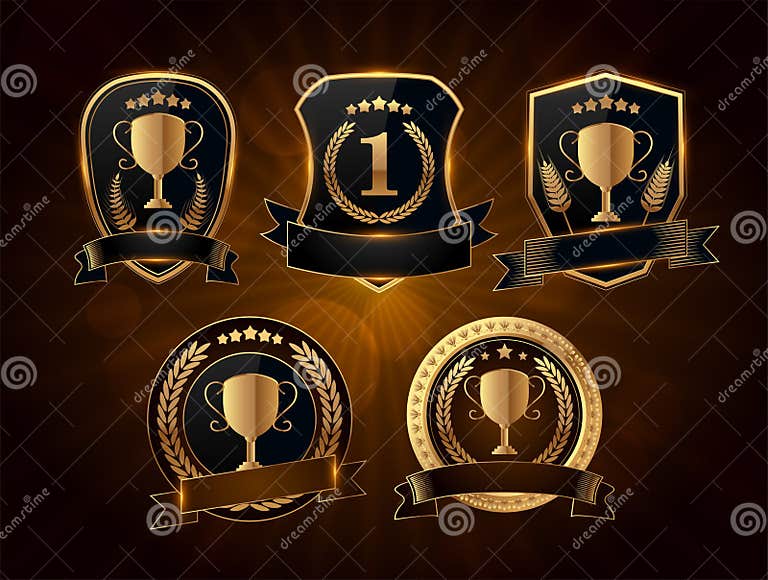 Vector Set of Victory Badges Stock Vector - Illustration of leadership ...