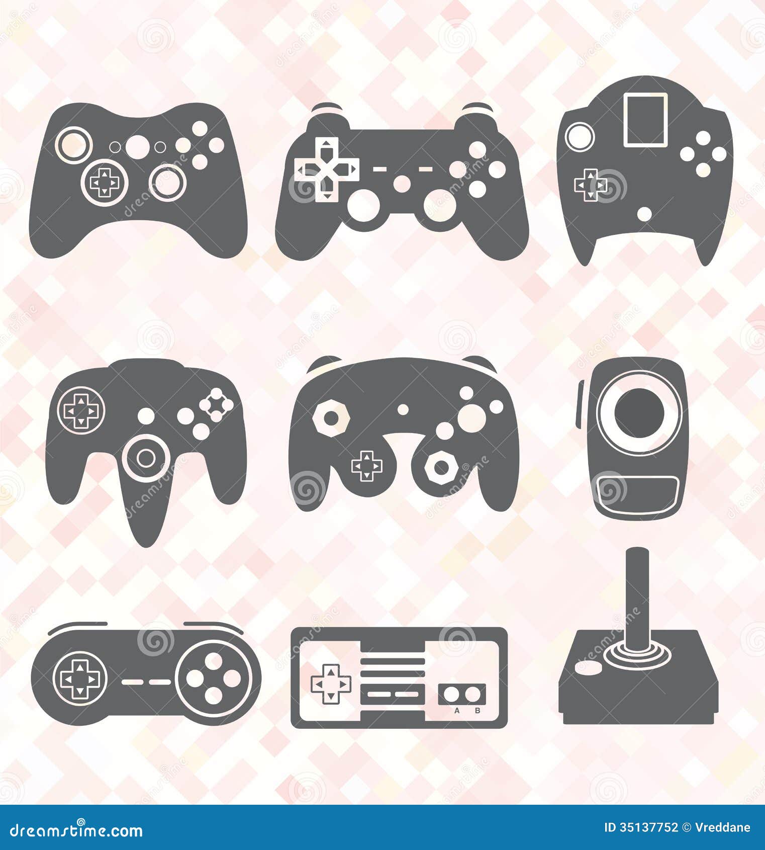 Vector Set: Video Game Controller Silhouettes Stock Vector ...