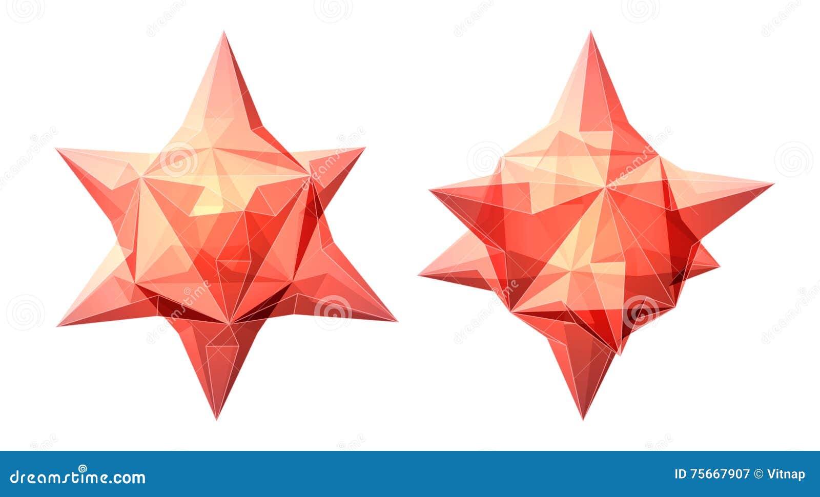 Vector Set of Views of Transparent Complex Geometric Shape Stock Vector ...