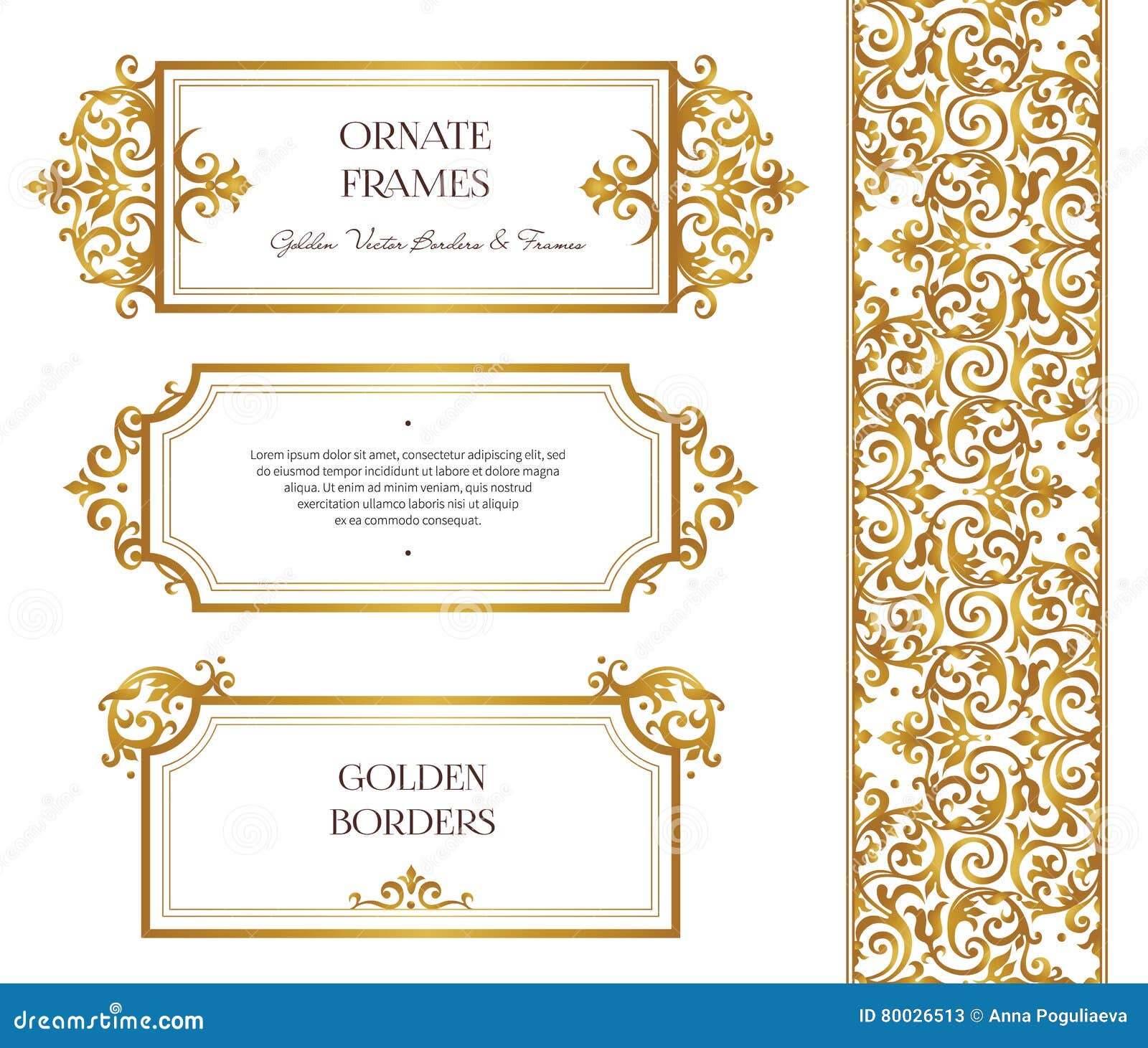 Vector Set of Vignettes, Borders in Victorian Style. Stock Vector ...