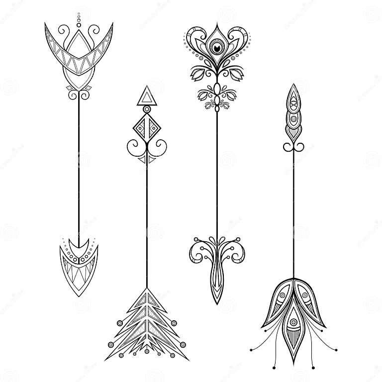 Vector Set of Vintage Arrows Stock Vector - Illustration of retro ...