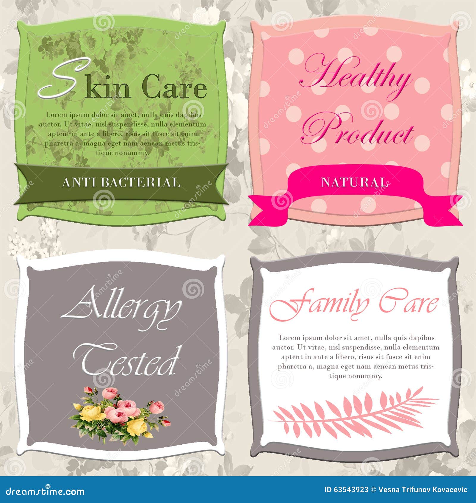 Cosmetic Labels Packages. Blank Containers For Cream Beauty Makeup Box ...