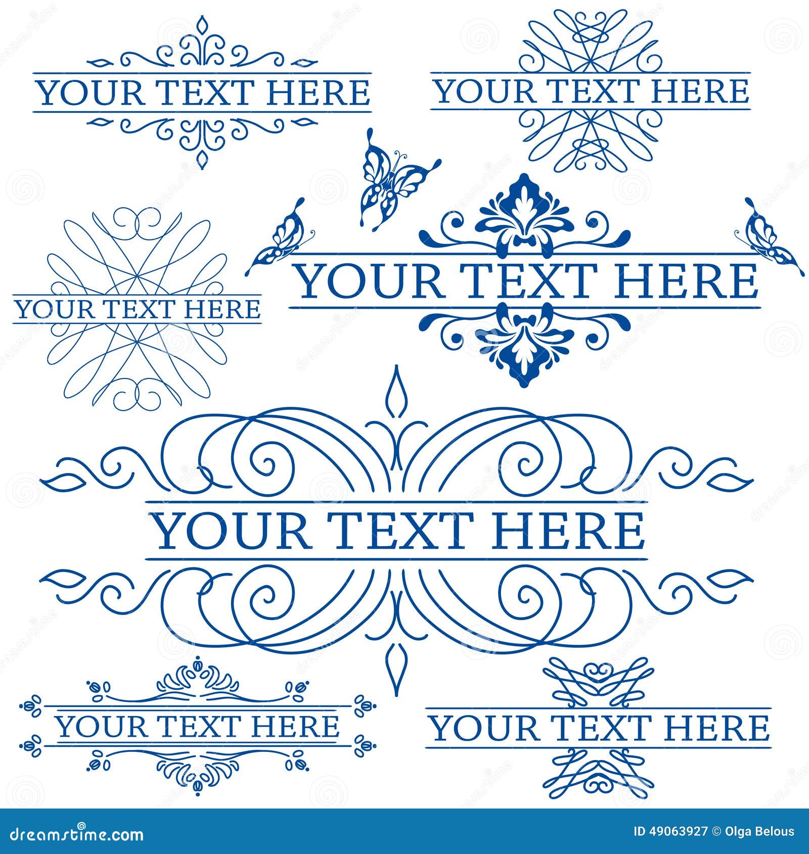 Vector Set of Vintage Design Elements Stock Vector - Illustration of ...