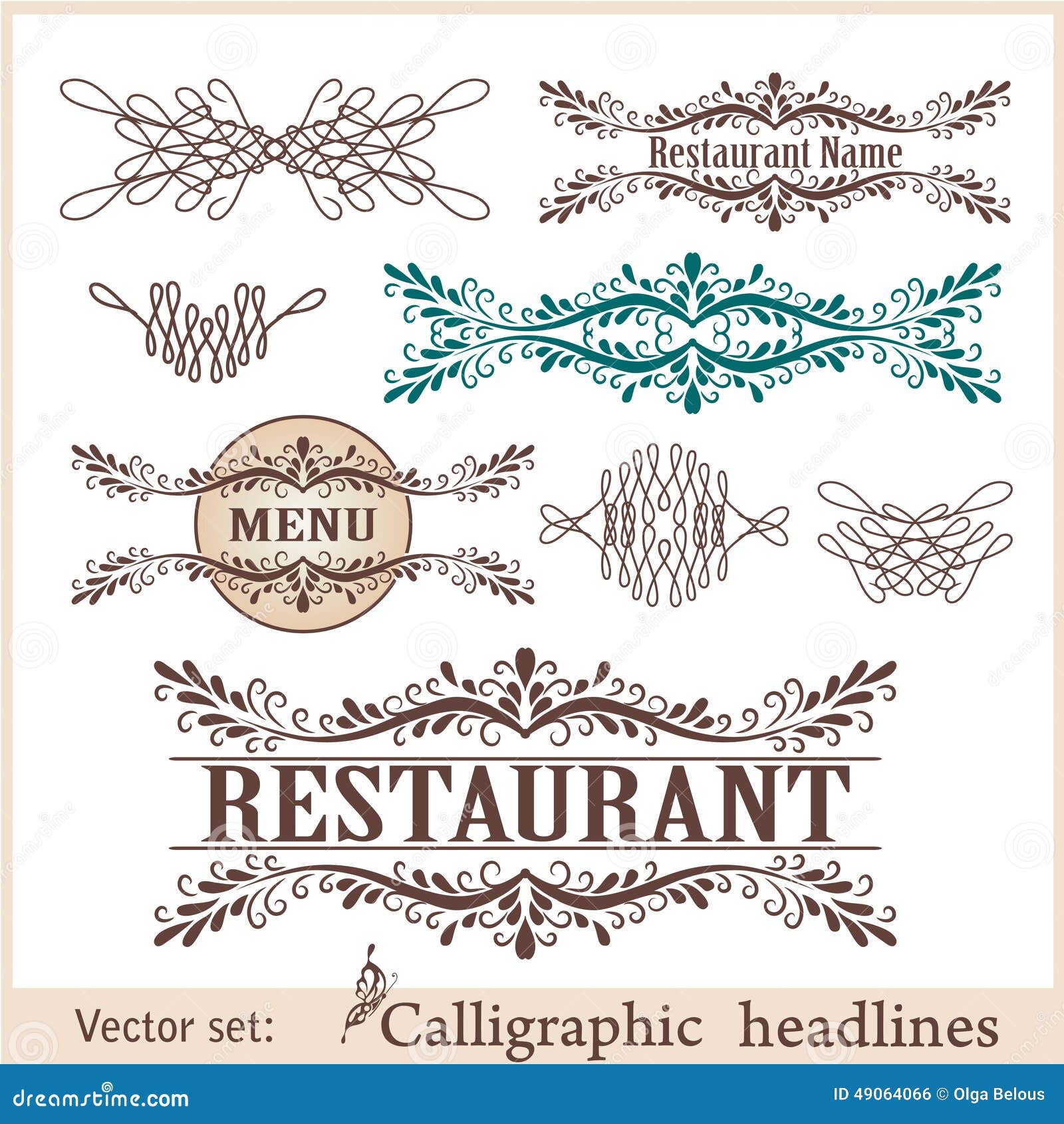 Vector Set of Vintage Design Elements Stock Vector - Illustration of ...