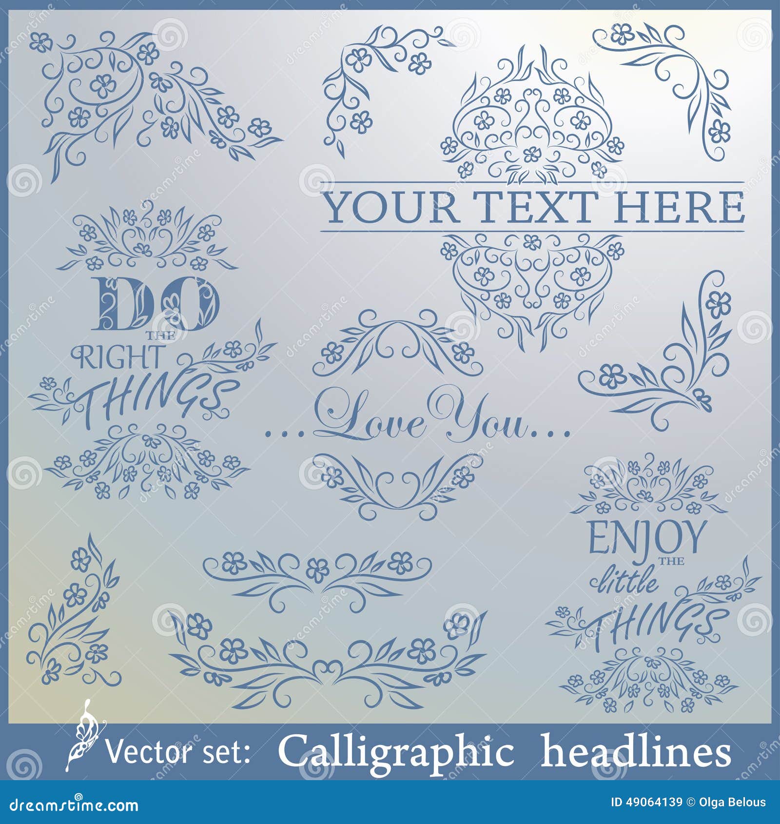 Vector Set of Vintage Design Elements Stock Vector - Illustration of ...